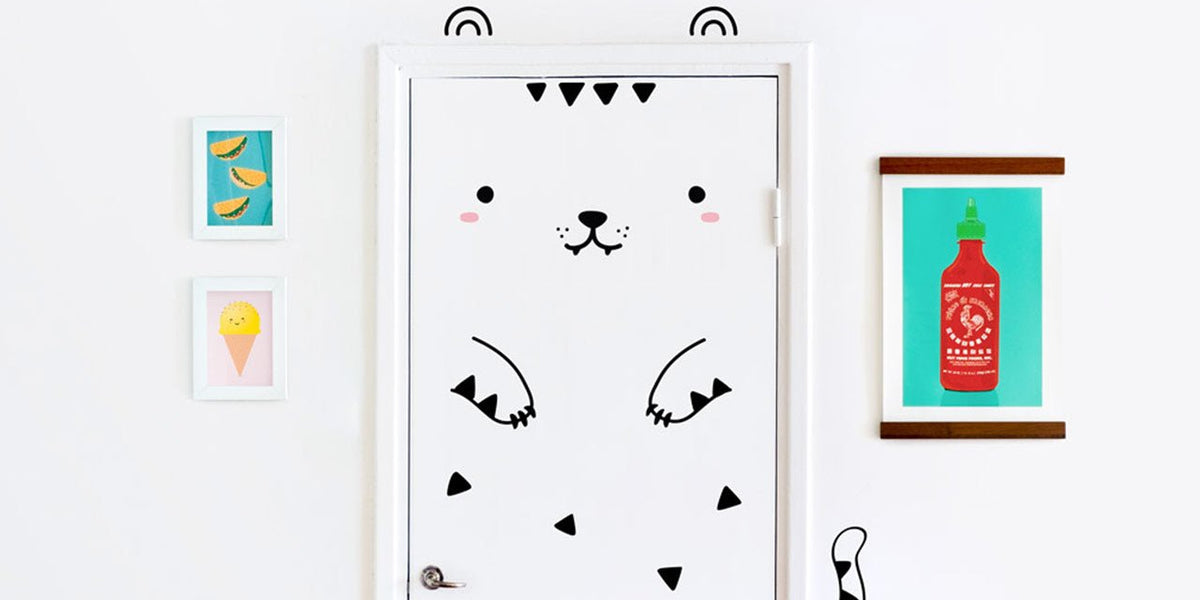 Decorate your kids room with an adorable animal door sticker — Made of ...