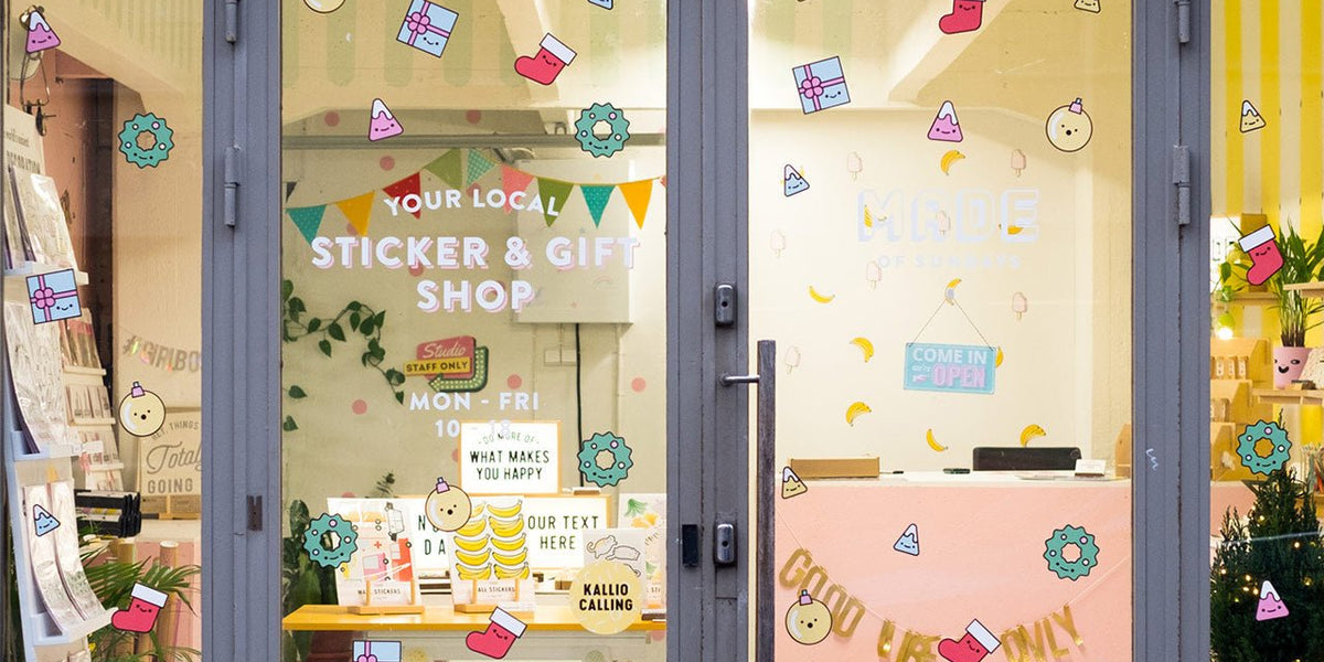 How to decorate your shop window with stickers — Made of Sundays