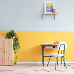Bespoke Peel & Stick Scalloped Wallpaper, scallop half wall — Made of ...