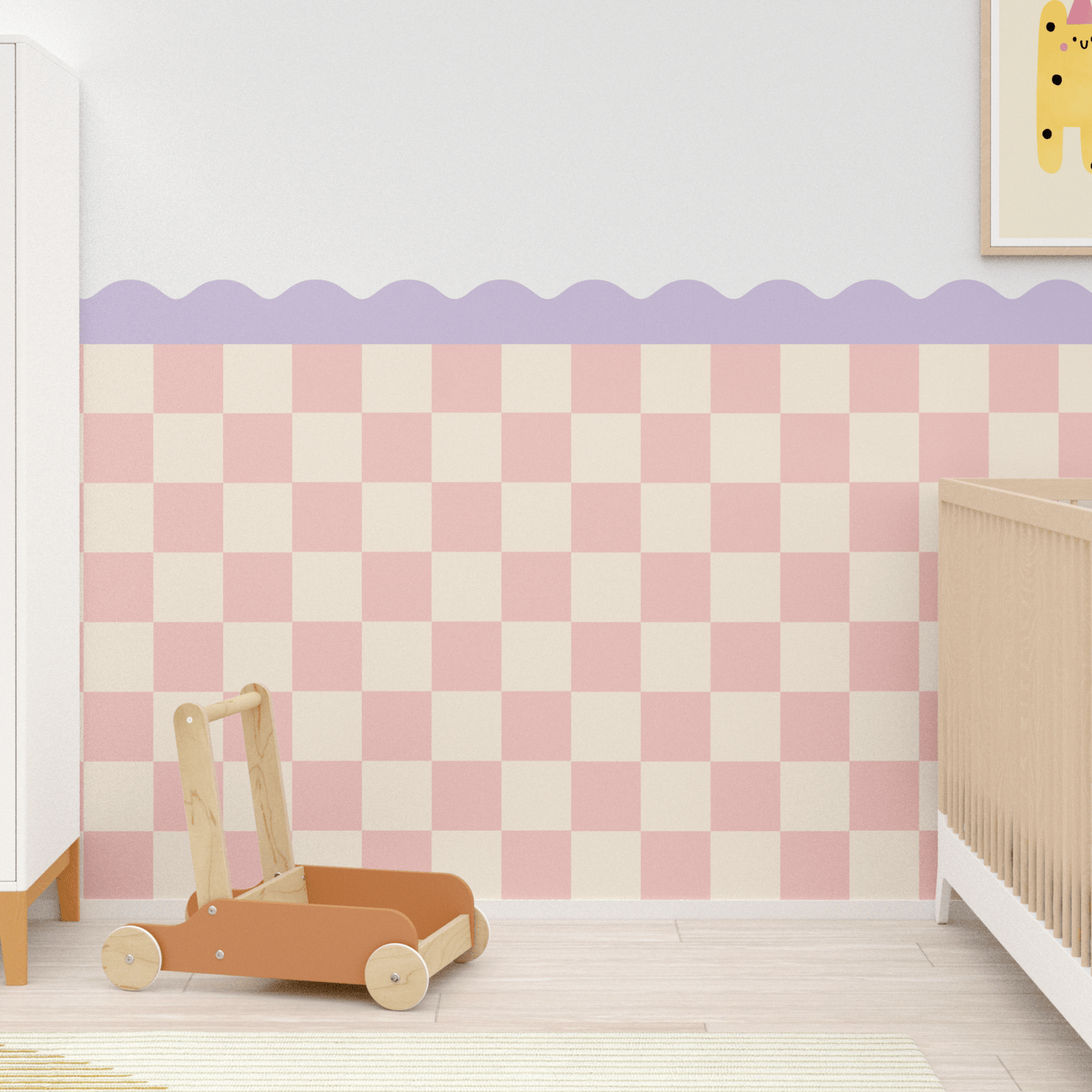 Checkerbard Peel & Stick wallpaper for happy homes - Made of Sundays
