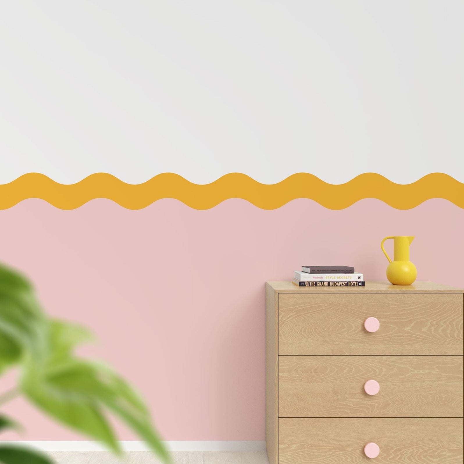 Wiggle Wave Half Wall Peel & Stick Wallpaper, easy to install — Made of ...