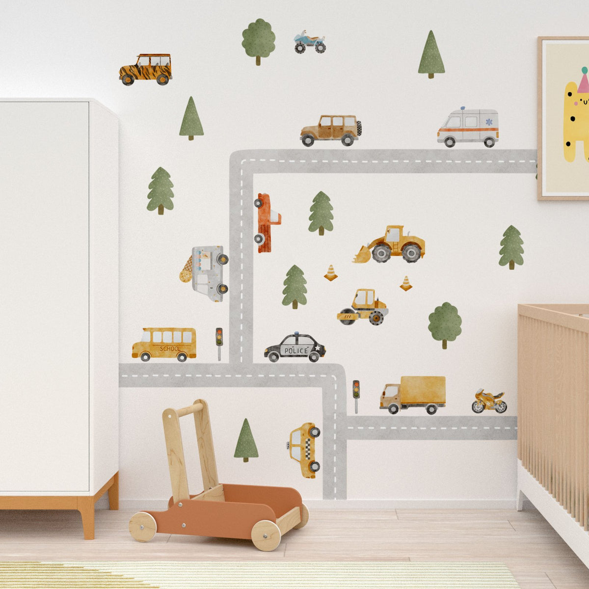 Cars and construction machines wall stickers, plastic-free decor — Made ...