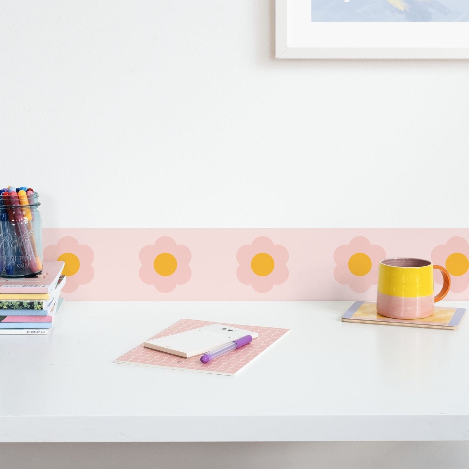 Flower Wallpaper Borders, peel and stick decorative borders — Made of ...