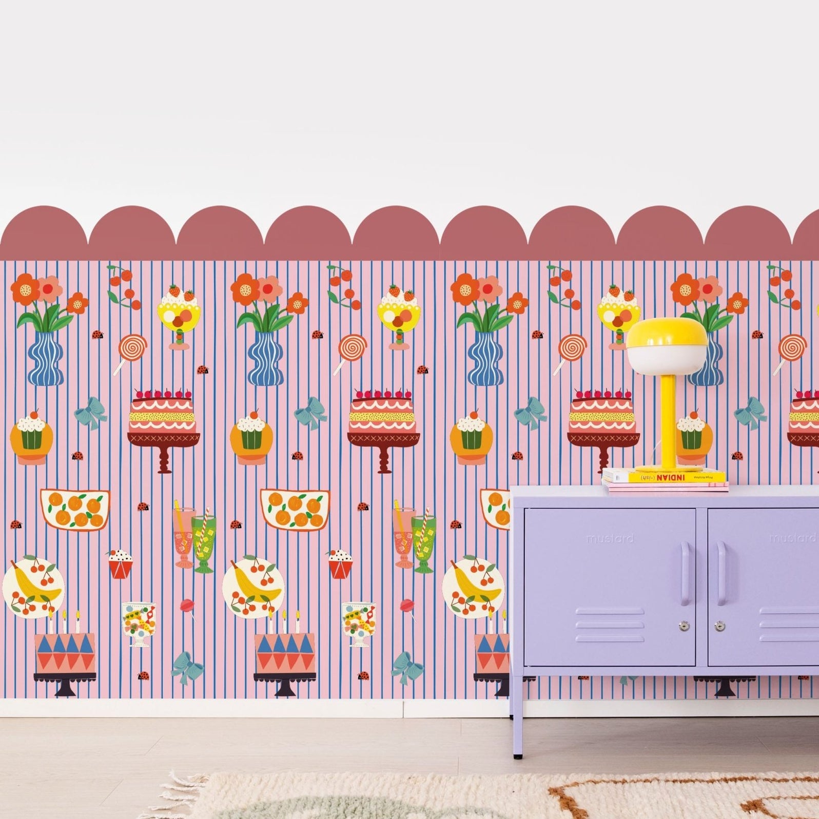 Colorful Summer Garden Half-Wall Wallpaper by Bonnie and Buttermilk x ...
