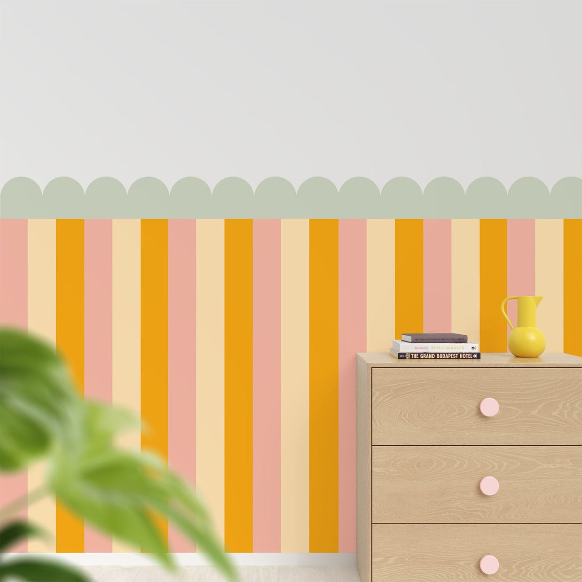 Tricolor Bespoke Striped Wallpaper, create your own peel and stick ...