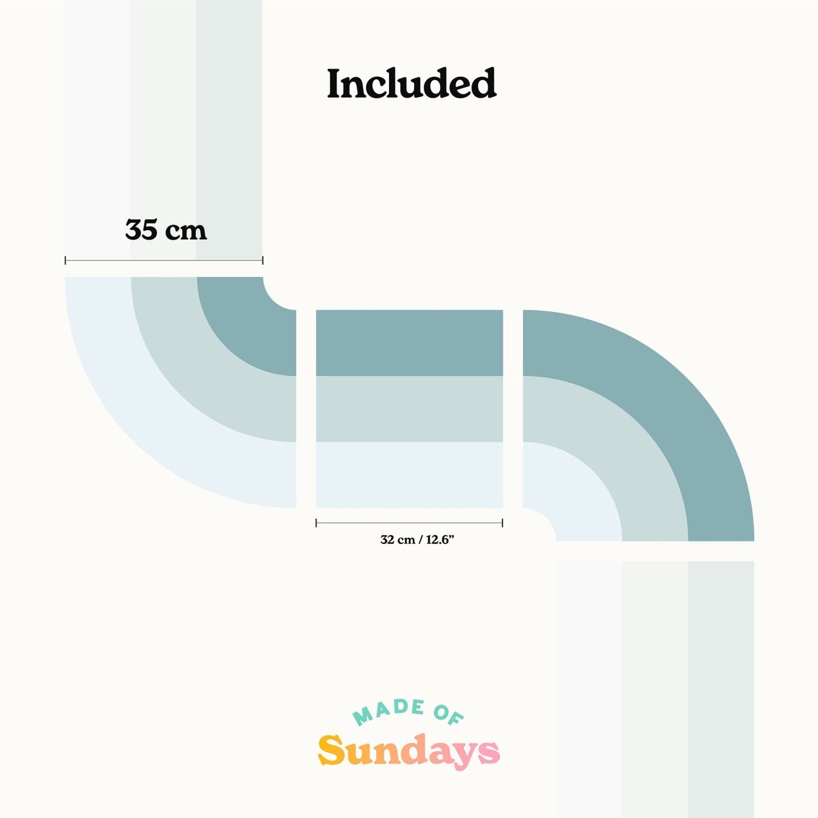 Curvy stripe border wallpaper, peel & stick and plastic-free — Made of ...