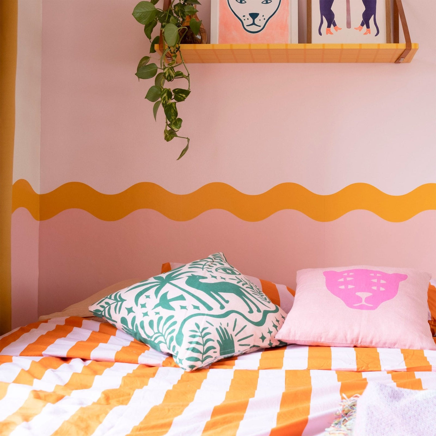 Wiggle Wave Half Wall Peel & Stick Wallpaper, easy to install — Made of ...