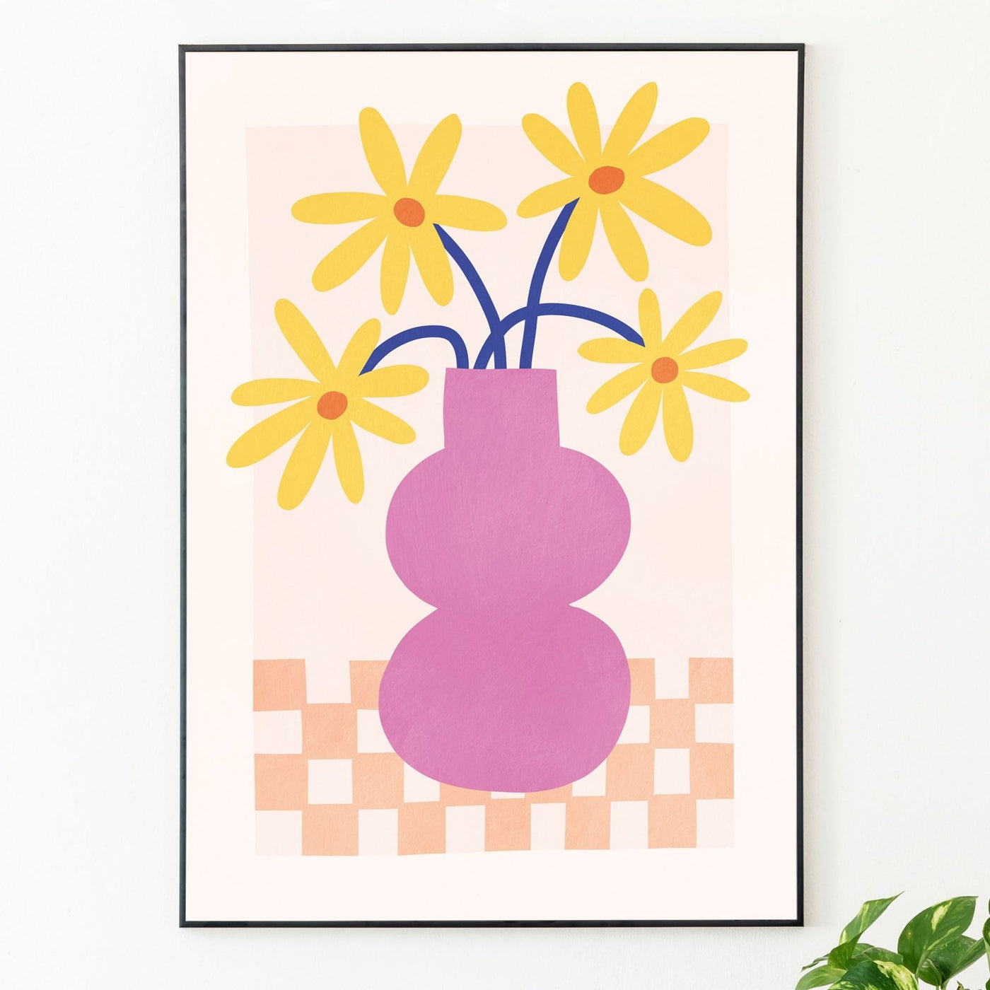 Yellow daisies, fun and colorful poster in warm tones — Made of Sundays