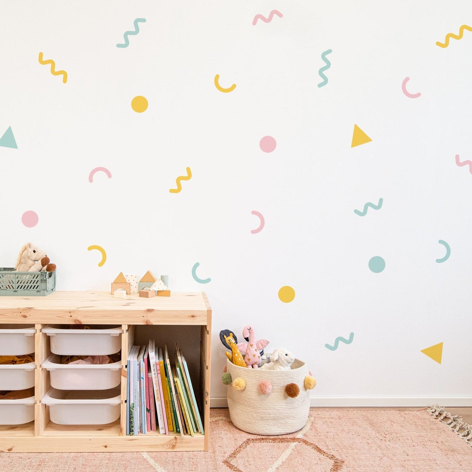 Colorful Shape Wall Stickers, plastic-free and easy to install — Made of Sundays