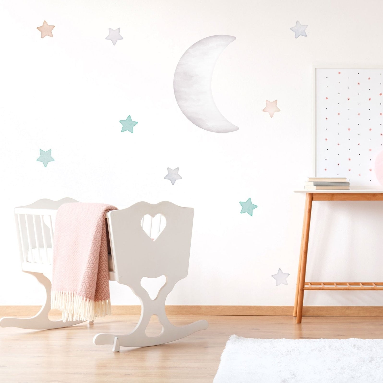 Beautiful moon wall decal for cute nurseries — Made of Sundays