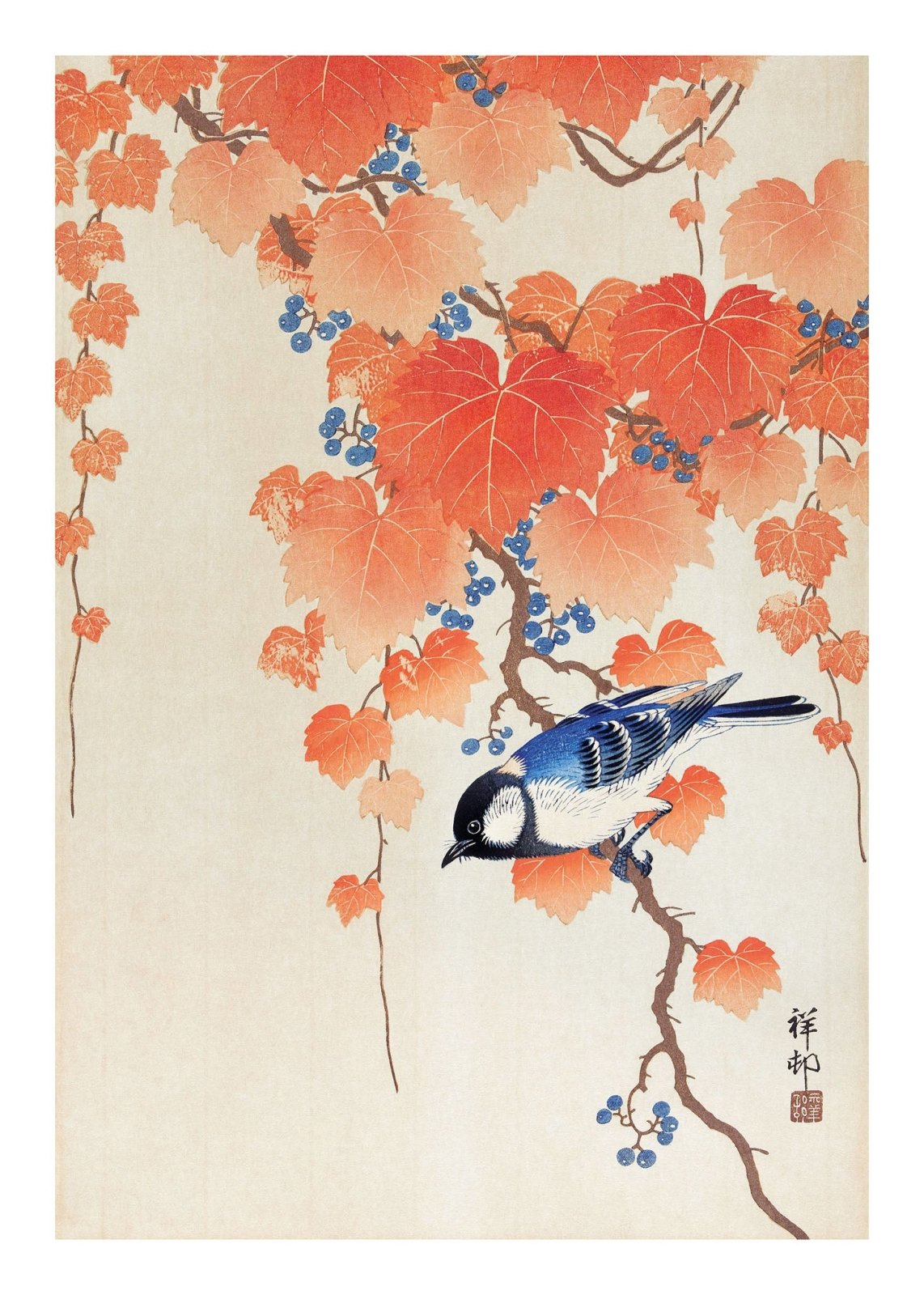 Autumn Bird, vintage Japanese poster — Made of Sundays