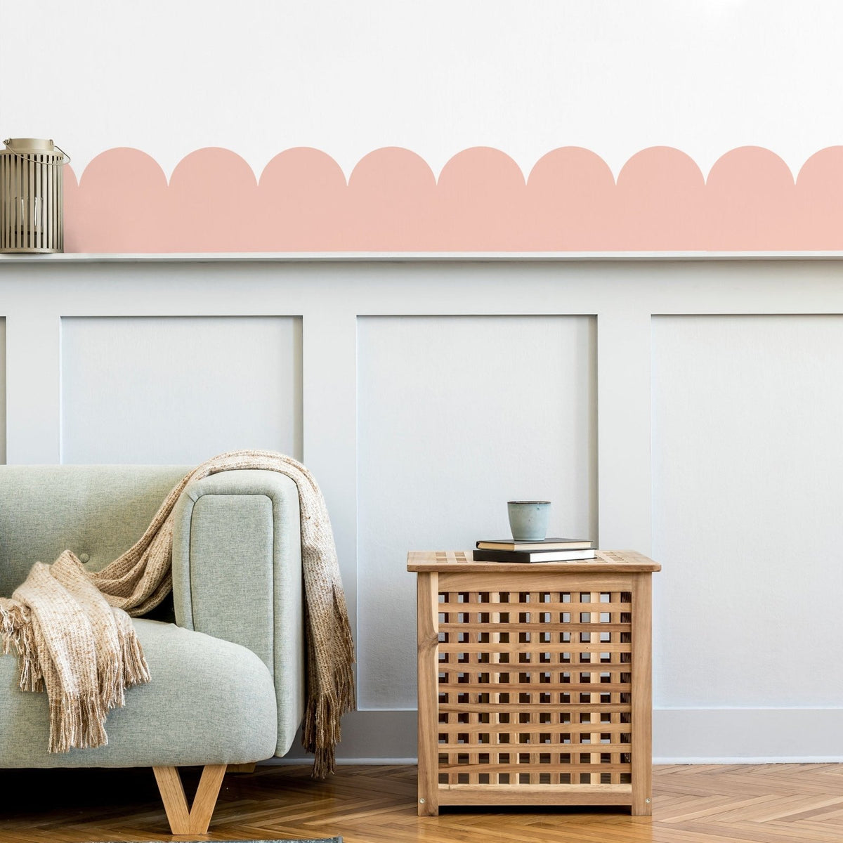 Large Scalloped Border Wallpaper, easy peel and stick scallops — Made ...