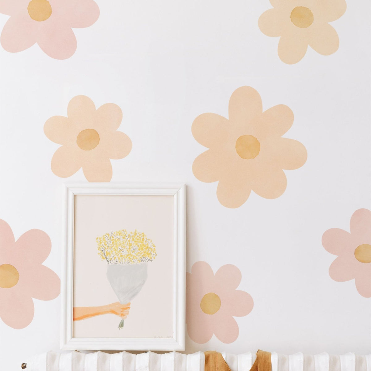 Pink and Orange Daisy Flower Wall Stickers, plastic-free — Made of Sundays
