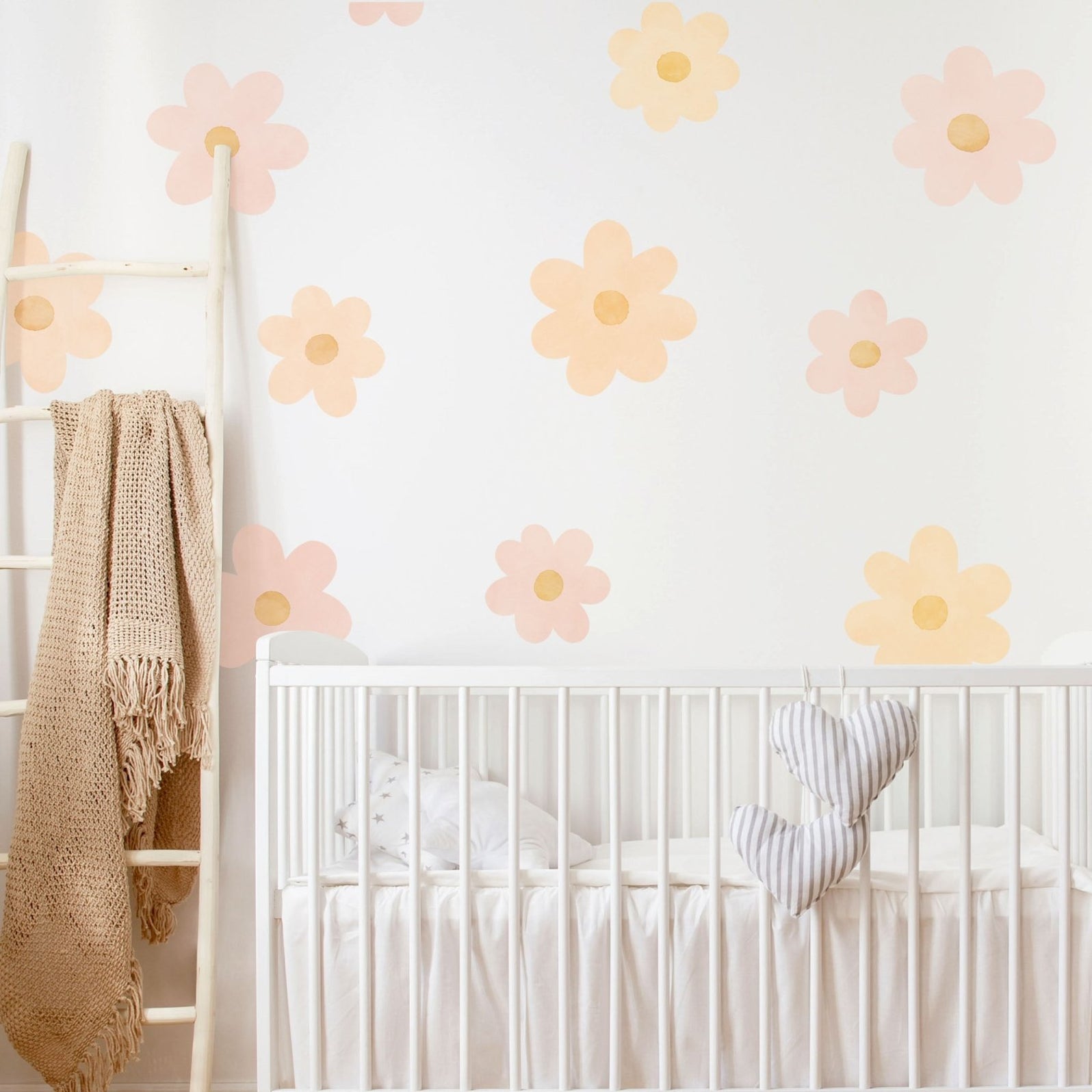 Pink and Orange Daisy Flower Wall Stickers, plastic-free — Made of Sundays