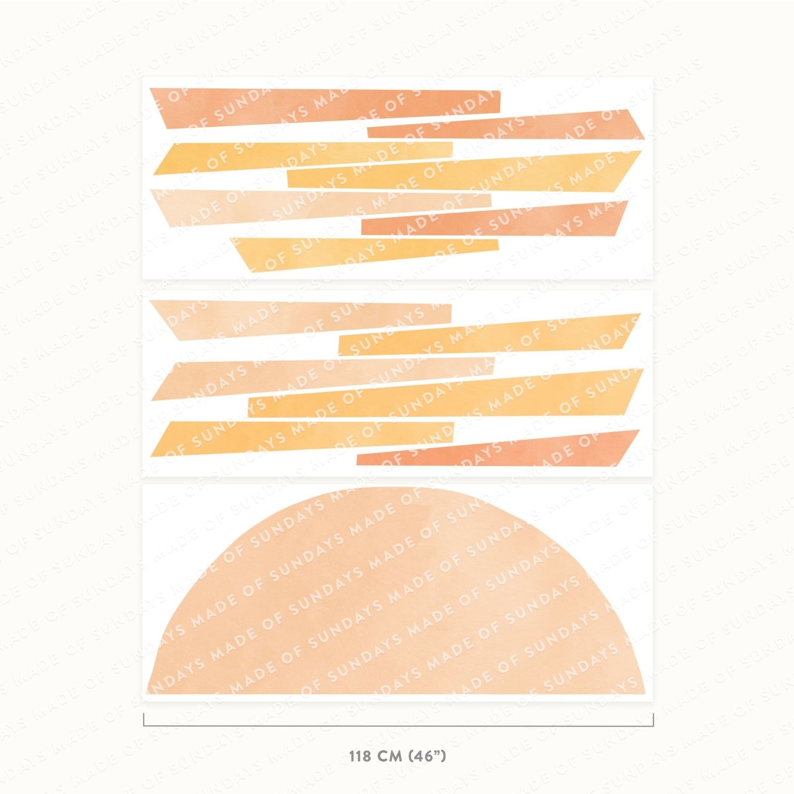 Big Rising Sun Wall Decal for kids rooms, plastic-free and easy to ...