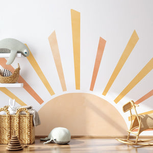 Big Rising Sun Wall Decal for kids rooms, plastic-free and easy to ...