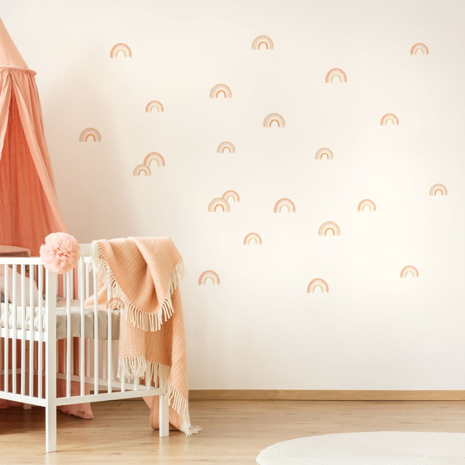 Boho Chic Rainbow wall decals in muted tones for neutral nursery decor ...