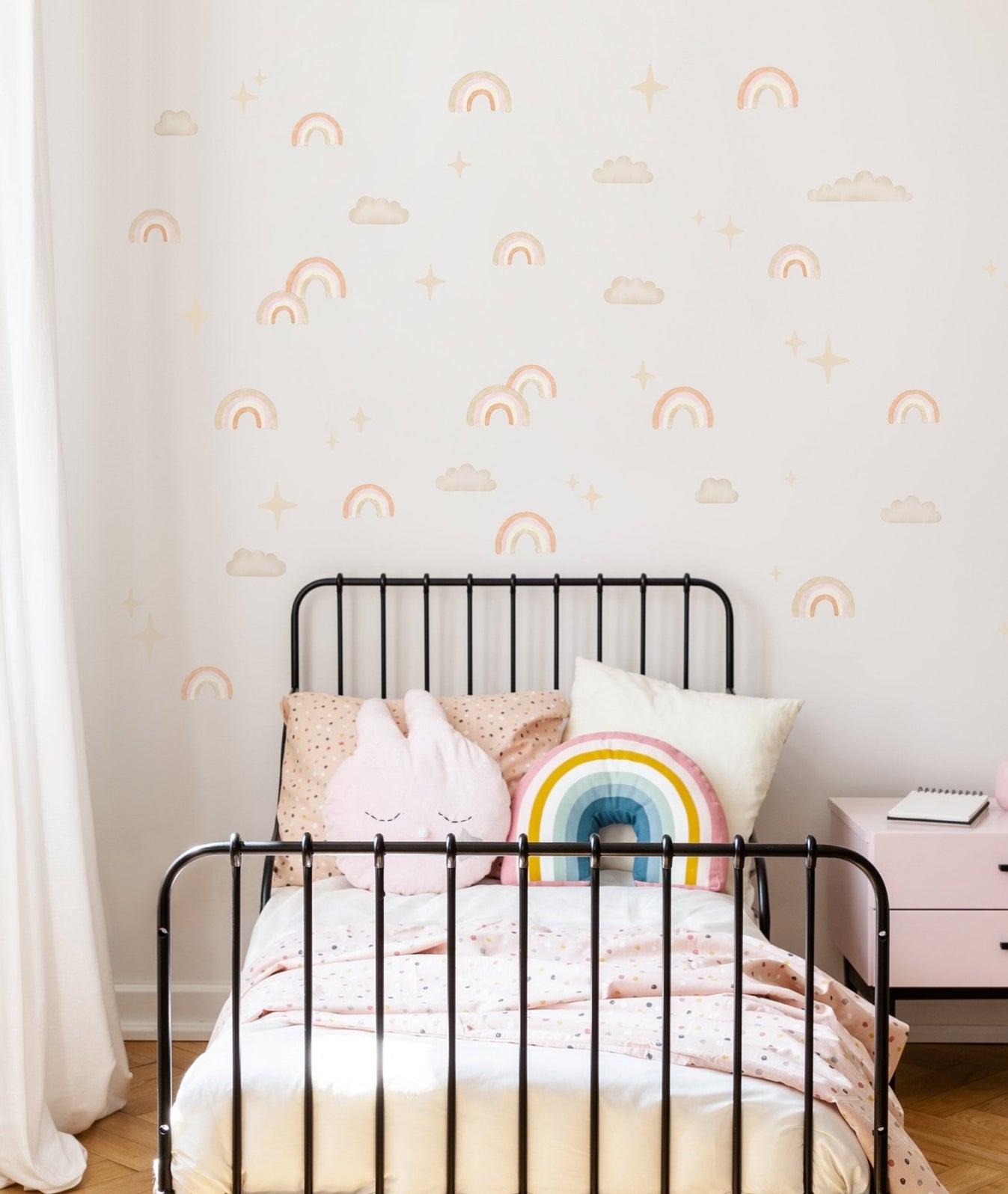 Boho Chic Rainbow decals in muted tones for neutral nursery decor ...