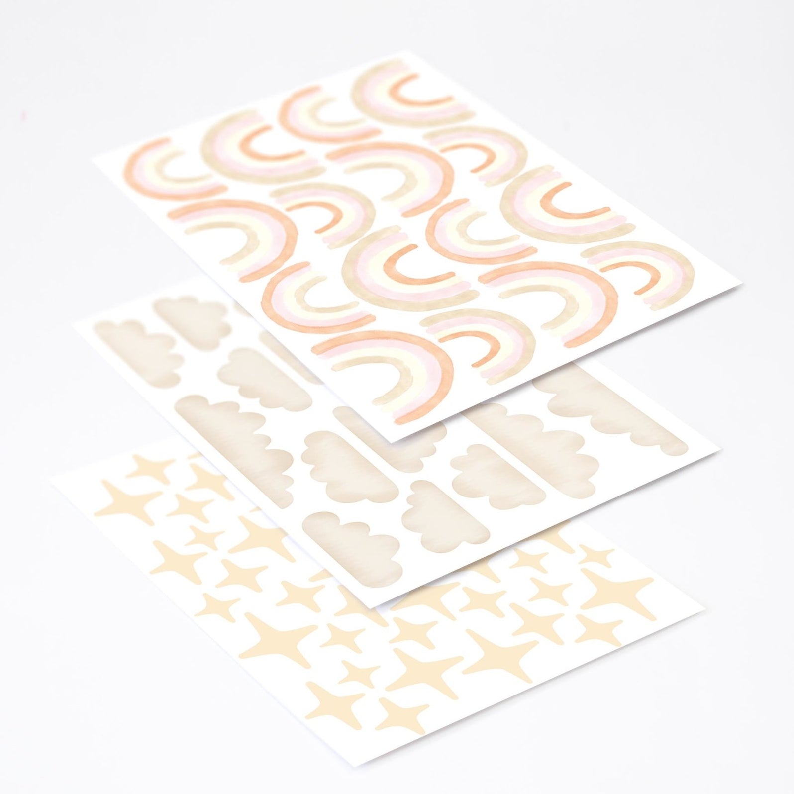 Boho Chic Rainbow decals in muted tones for neutral nursery decor ...