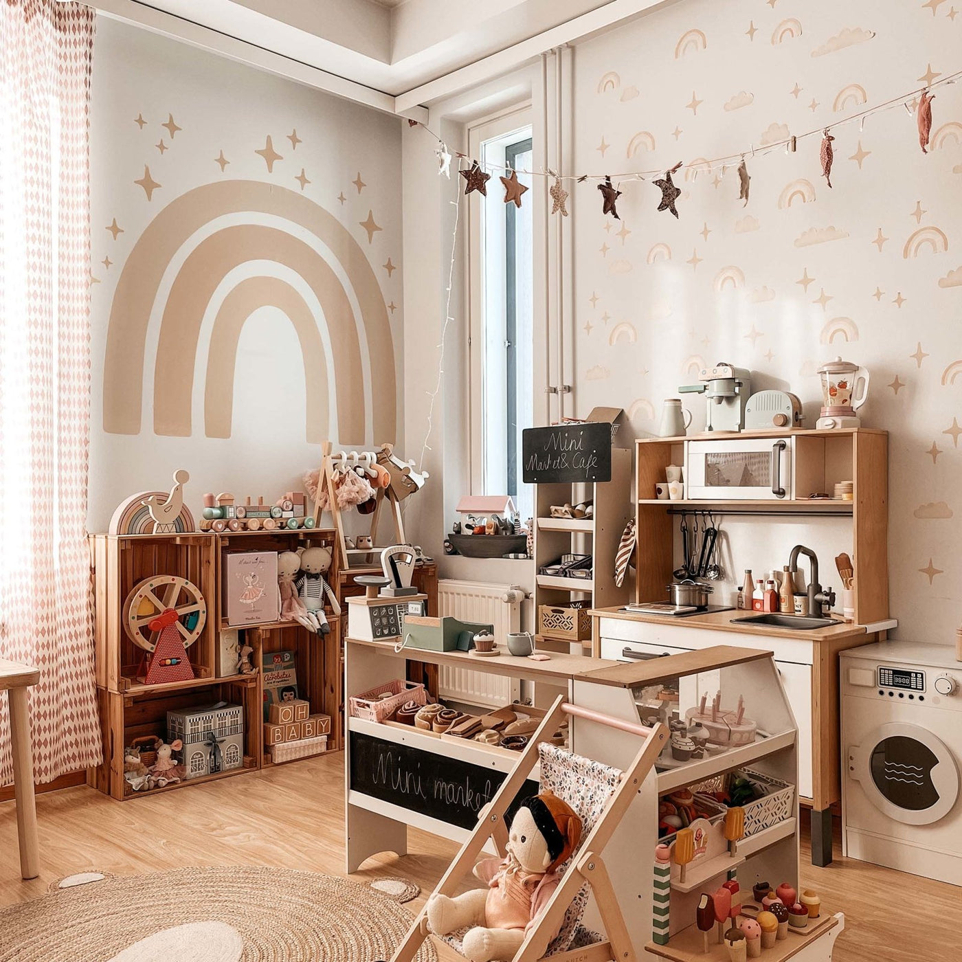 Boho Chic Rainbow decals in muted tones for neutral nursery decor ...