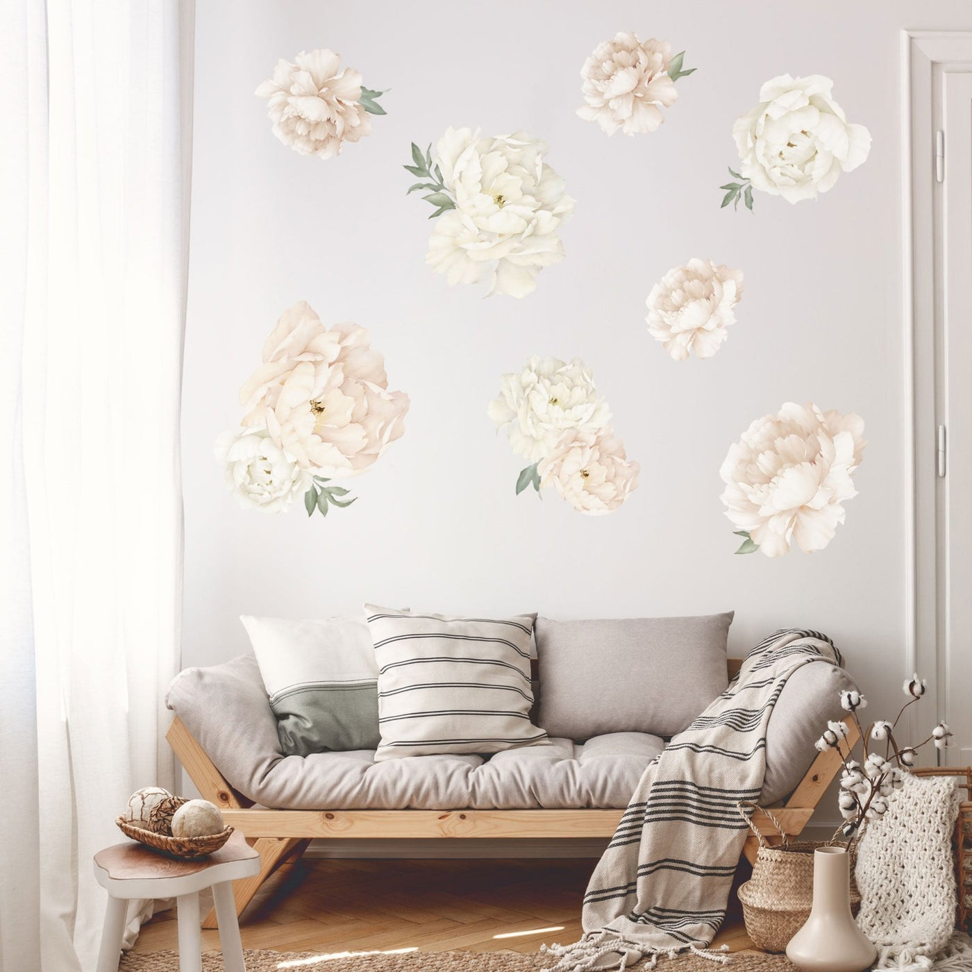 Beautiful watercolor Peony flower wall stickers in Boho-inspired ...