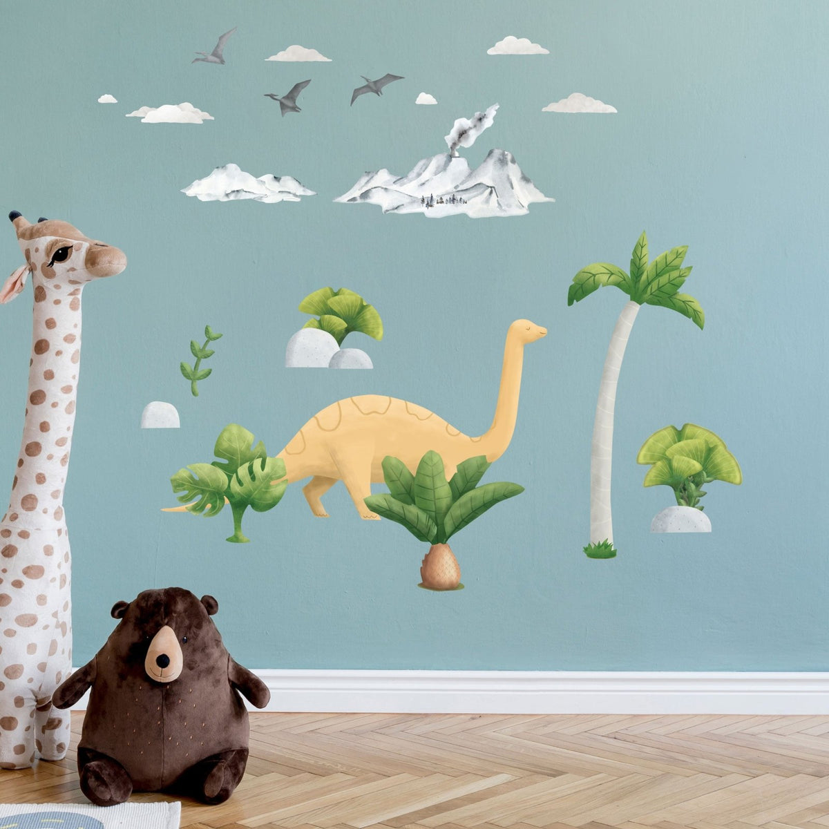 The cutest Brontosaurus dinosaur wall stickers for happy kids room ...