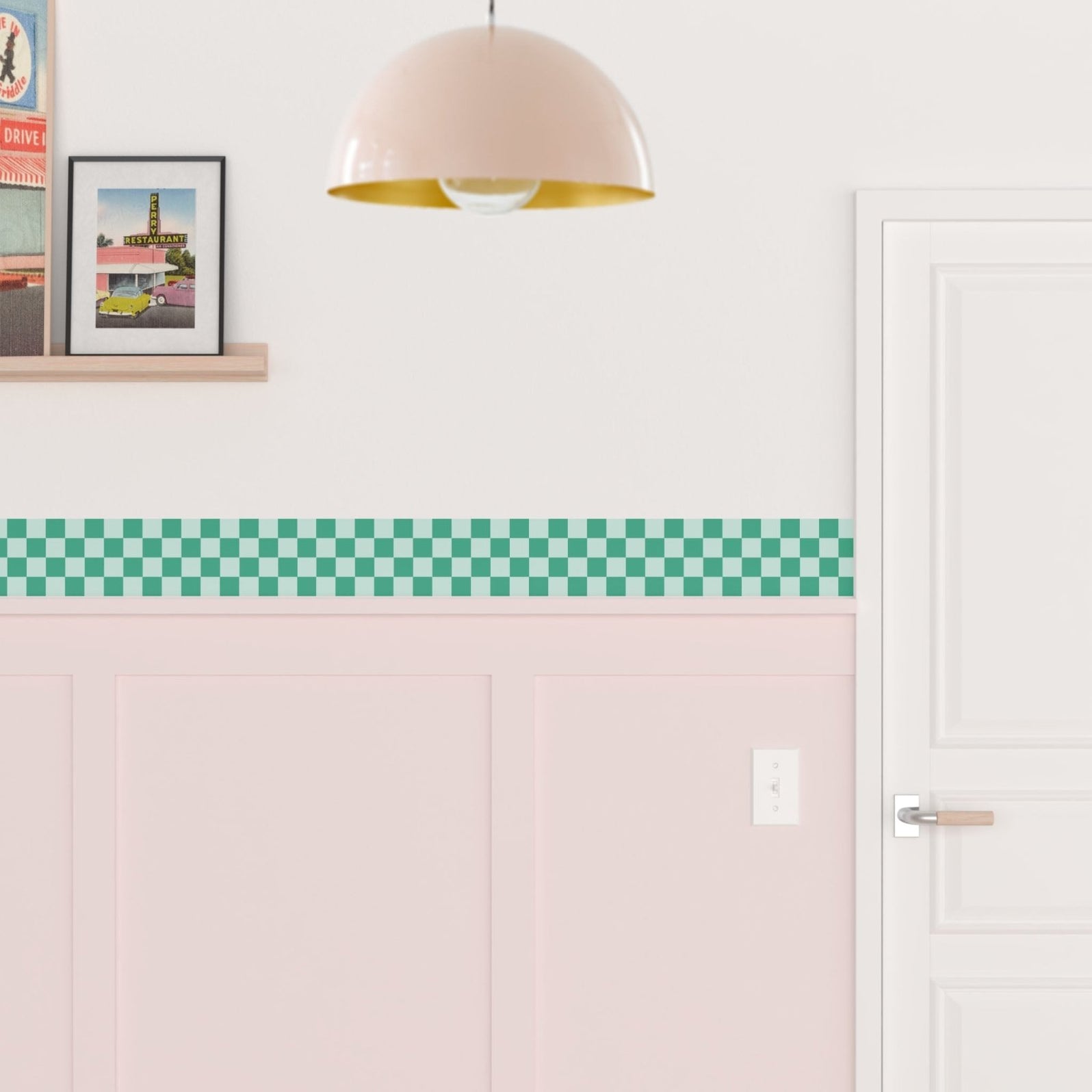 Checkerboard Peel & Stick Wallpaper Borders, self-adhesive wallpaper ...