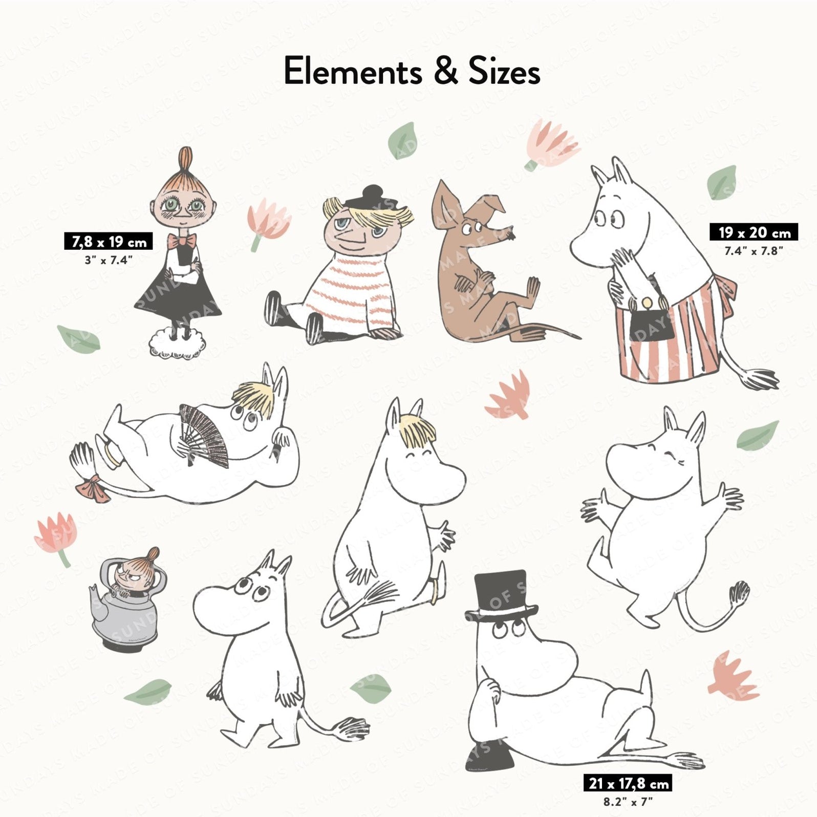 Cheerful Moomin Characters, Moomin decals for kids rooms — Made of Sundays