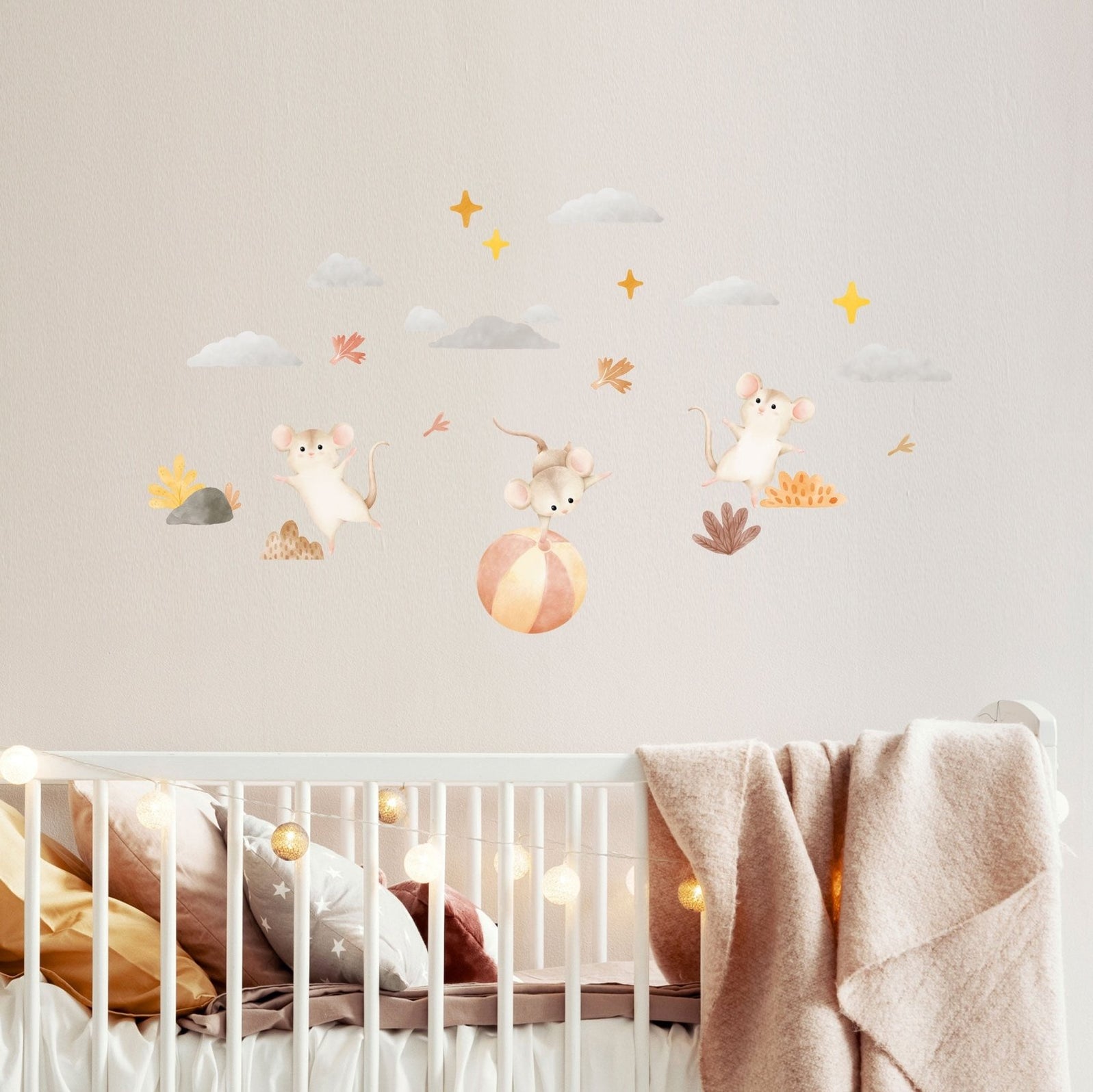 The cutest acrobatic mice wall stickers for kids rooms — Made of Sundays