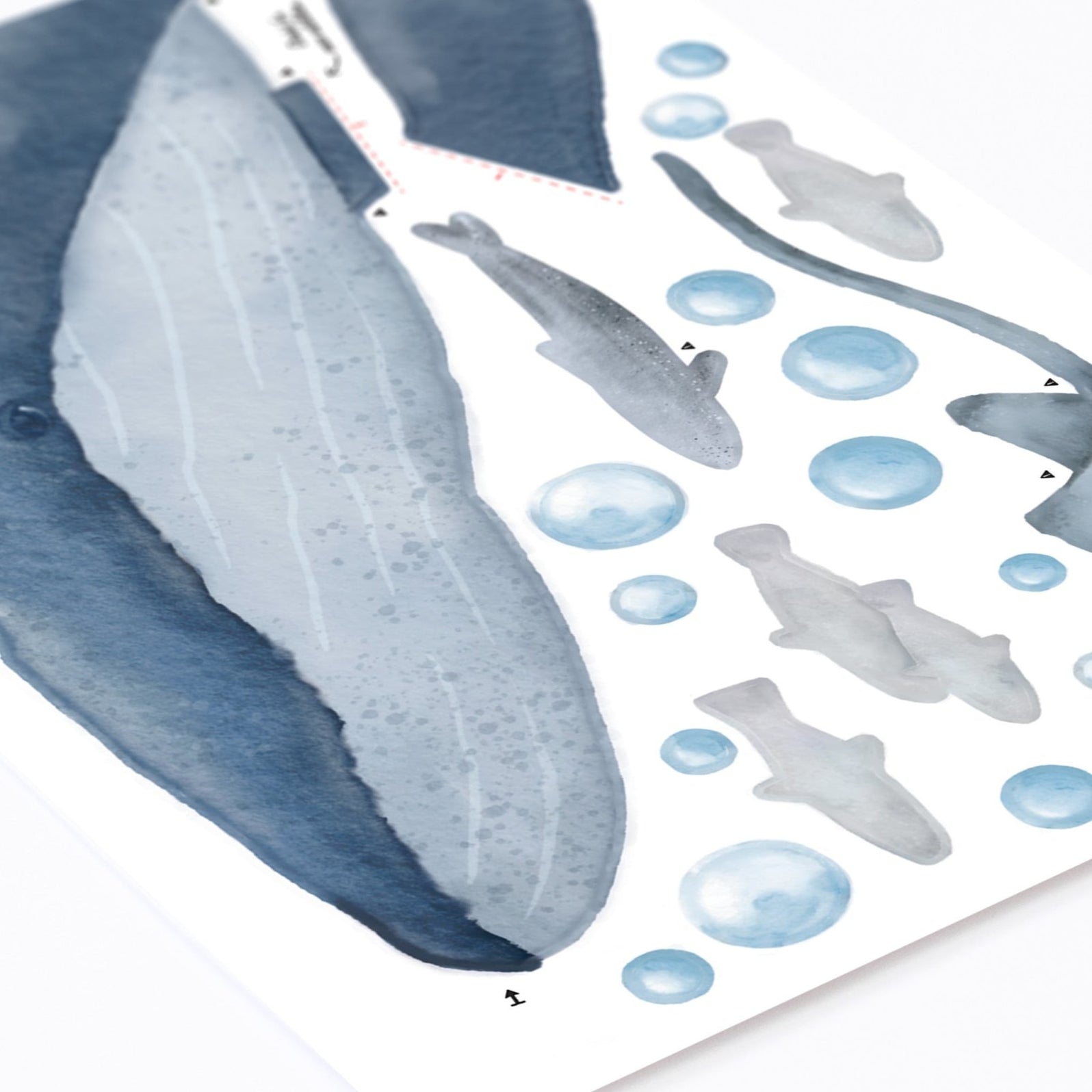 Deep sea whale, mermaid and diver wall decals for kids rooms — Made of ...
