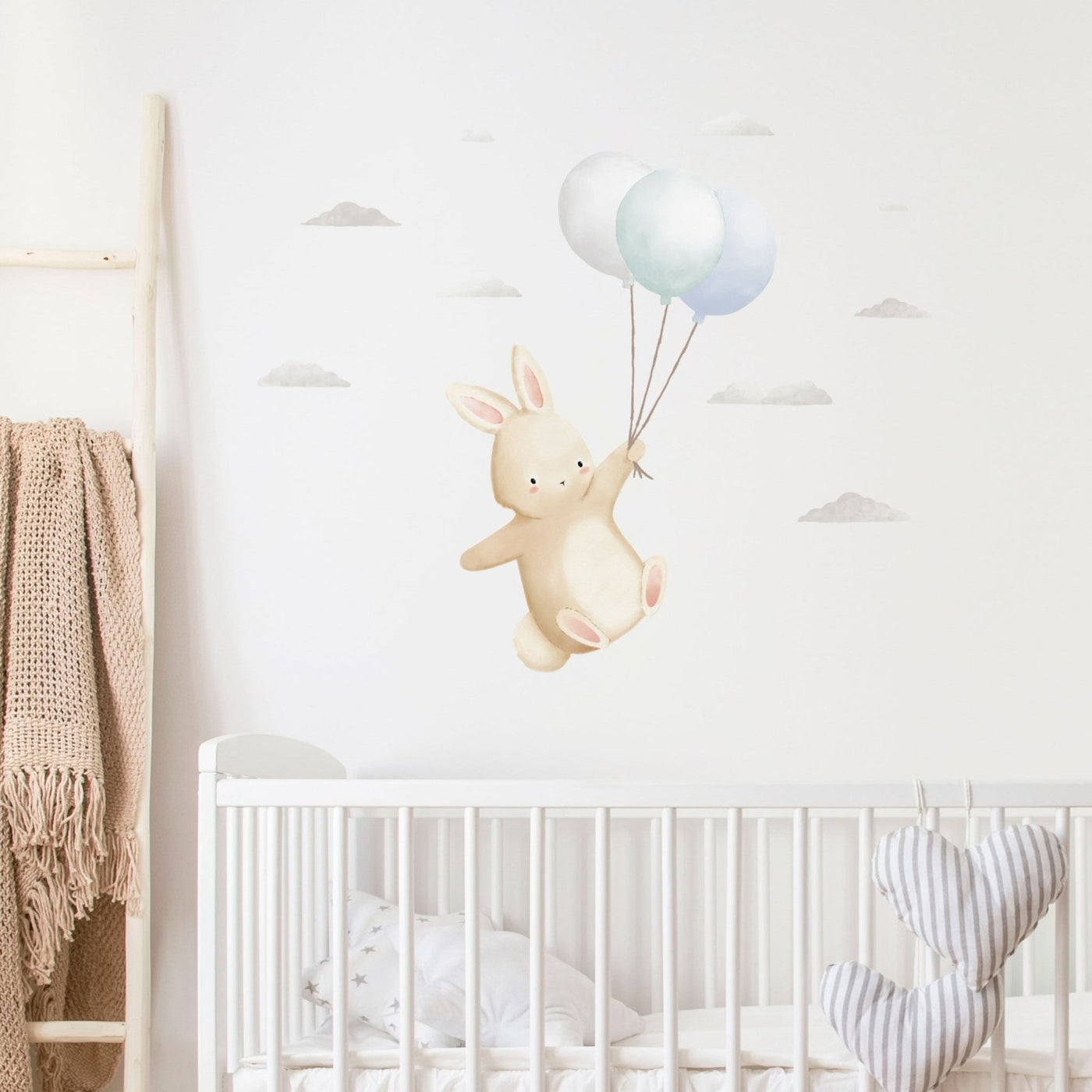 Floating Balloon Bunny Wall Decal for kids rooms and nurseries — Made ...