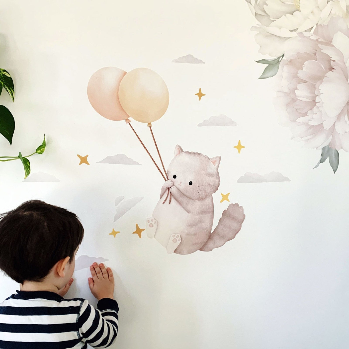 The cutest floating cat wall sticker for nurseries and kids rooms ...