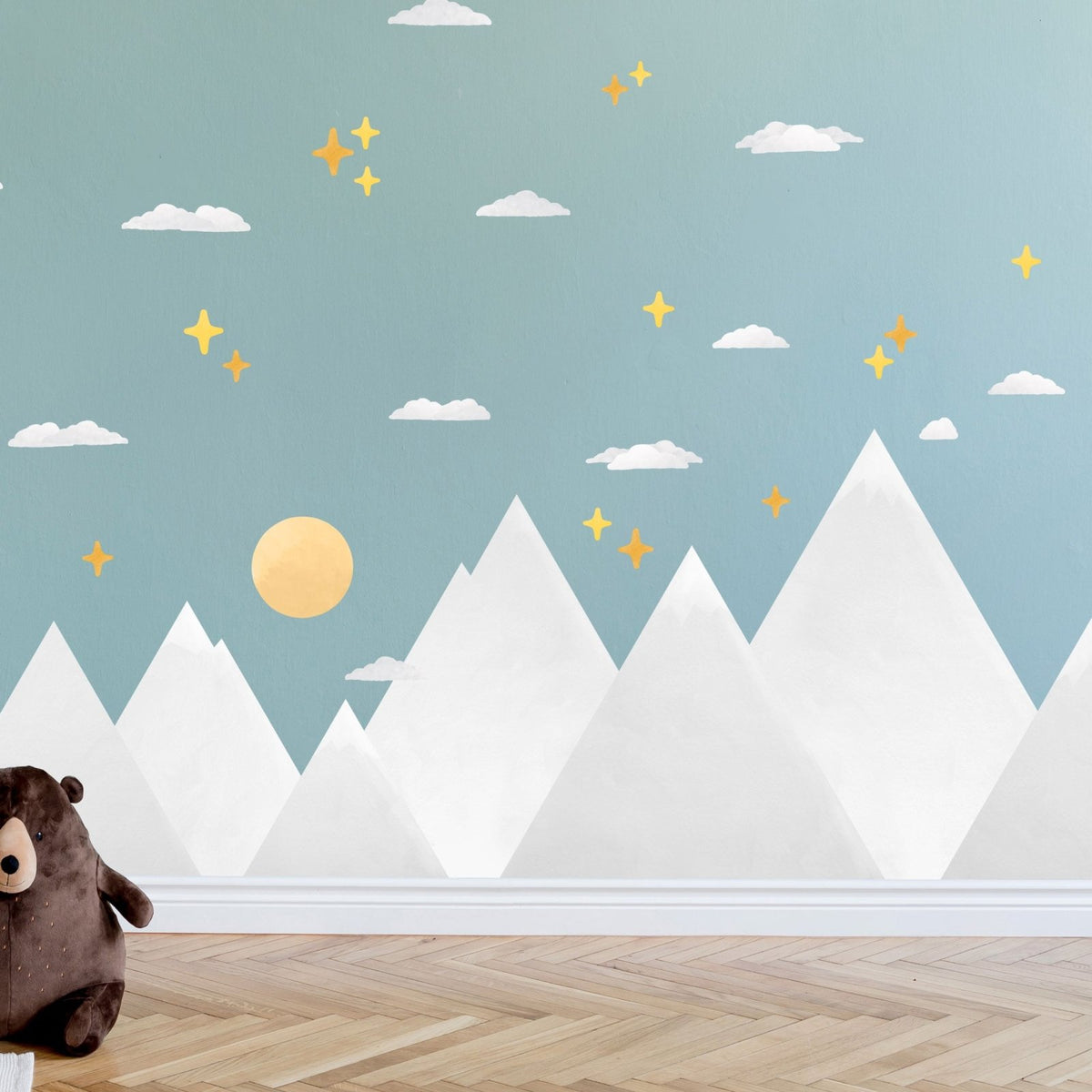 Grey Mountain Wall Stickers, plastic-free and easy to install — Made of ...