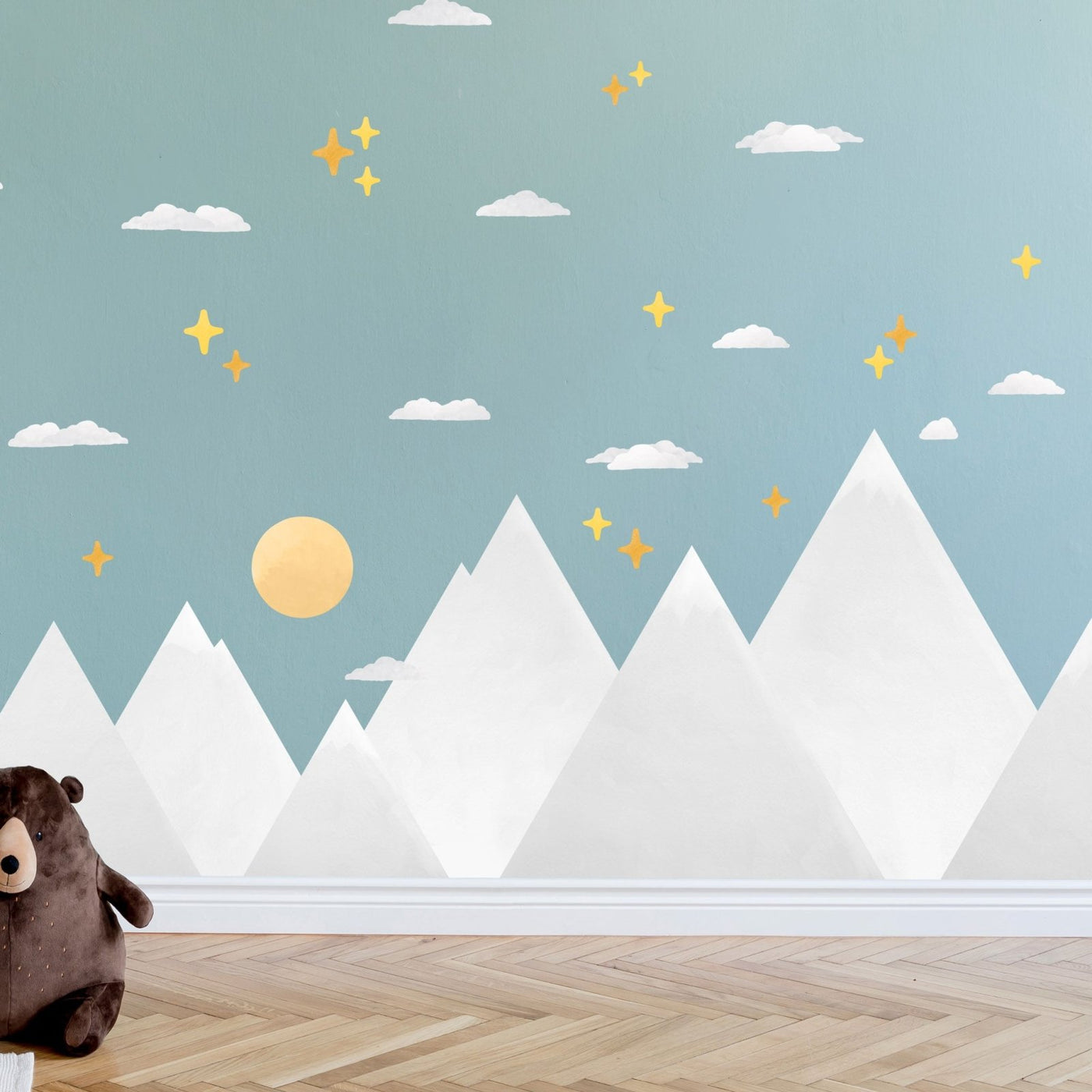 Grey Mountain Wall Stickers, plastic-free and easy to install — Made of ...