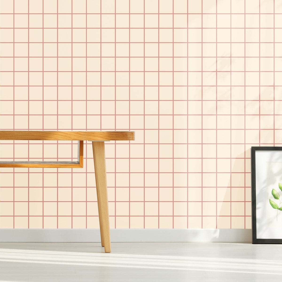 Medium Grid Peel & Stick Half wallpaper for happy homes - Made of Sundays