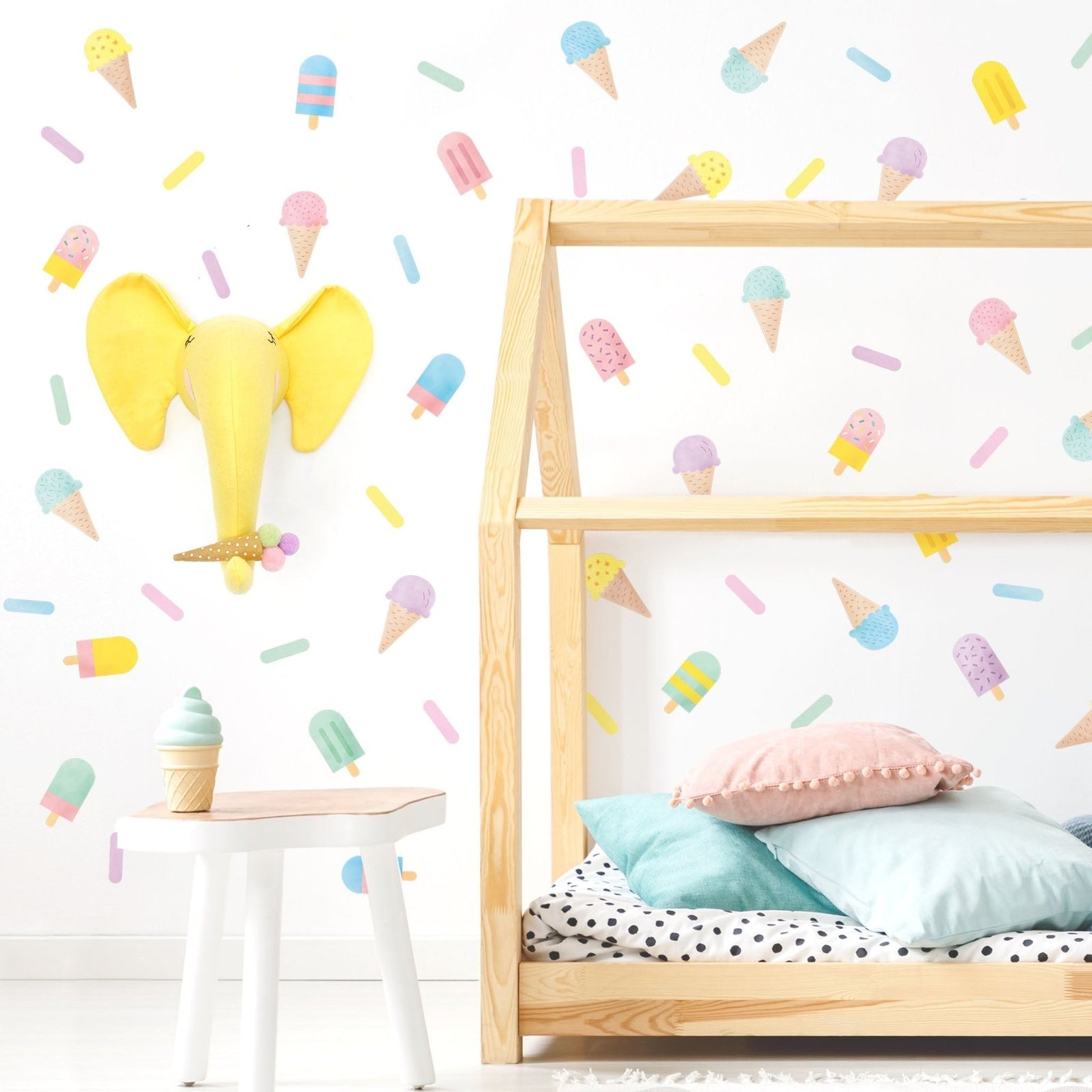 Ice Cream wall sticker theme pack for cute pastel interiors — Made of ...
