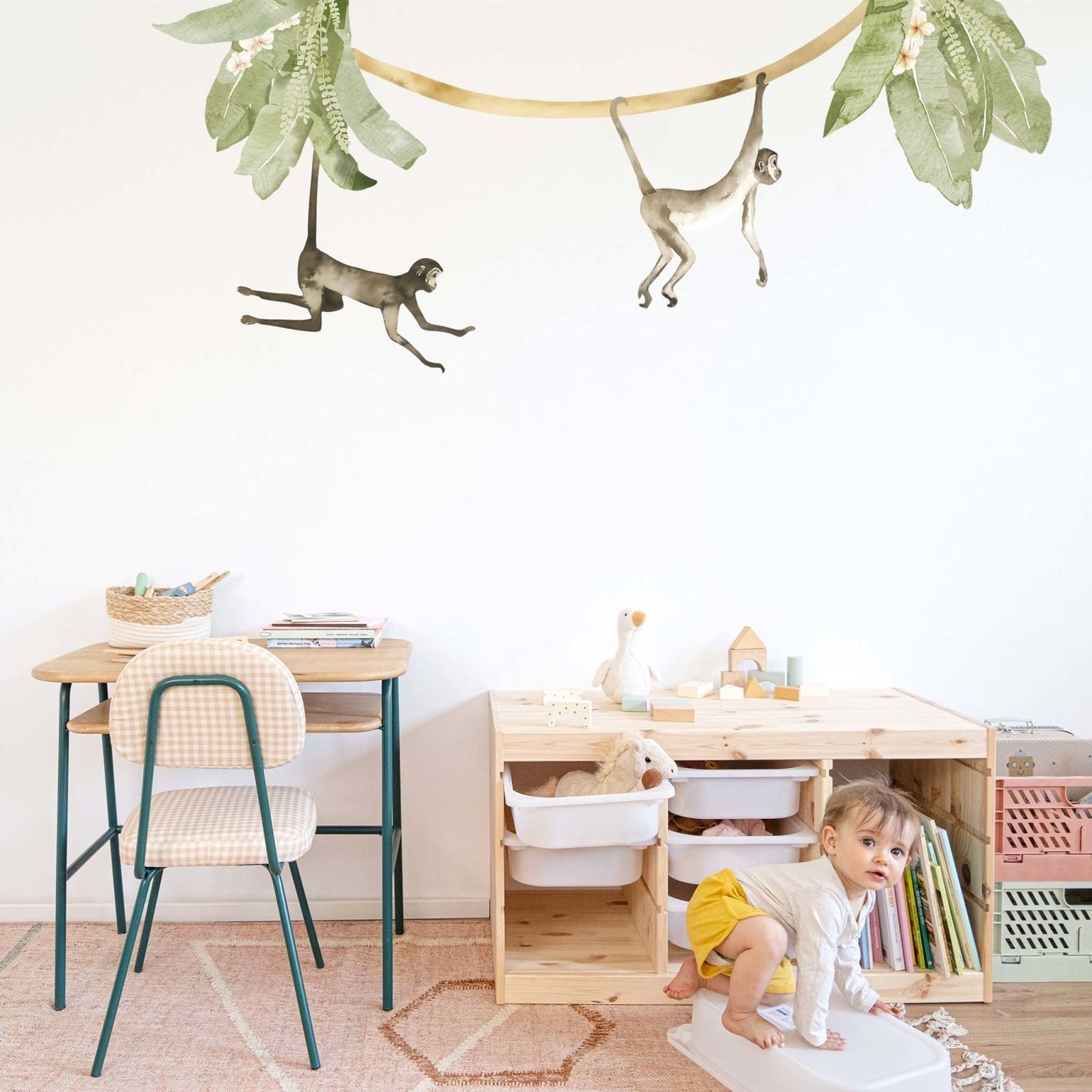 Climbing Monkey Wall Decal, plastic-free kids room decor — Made of Sundays