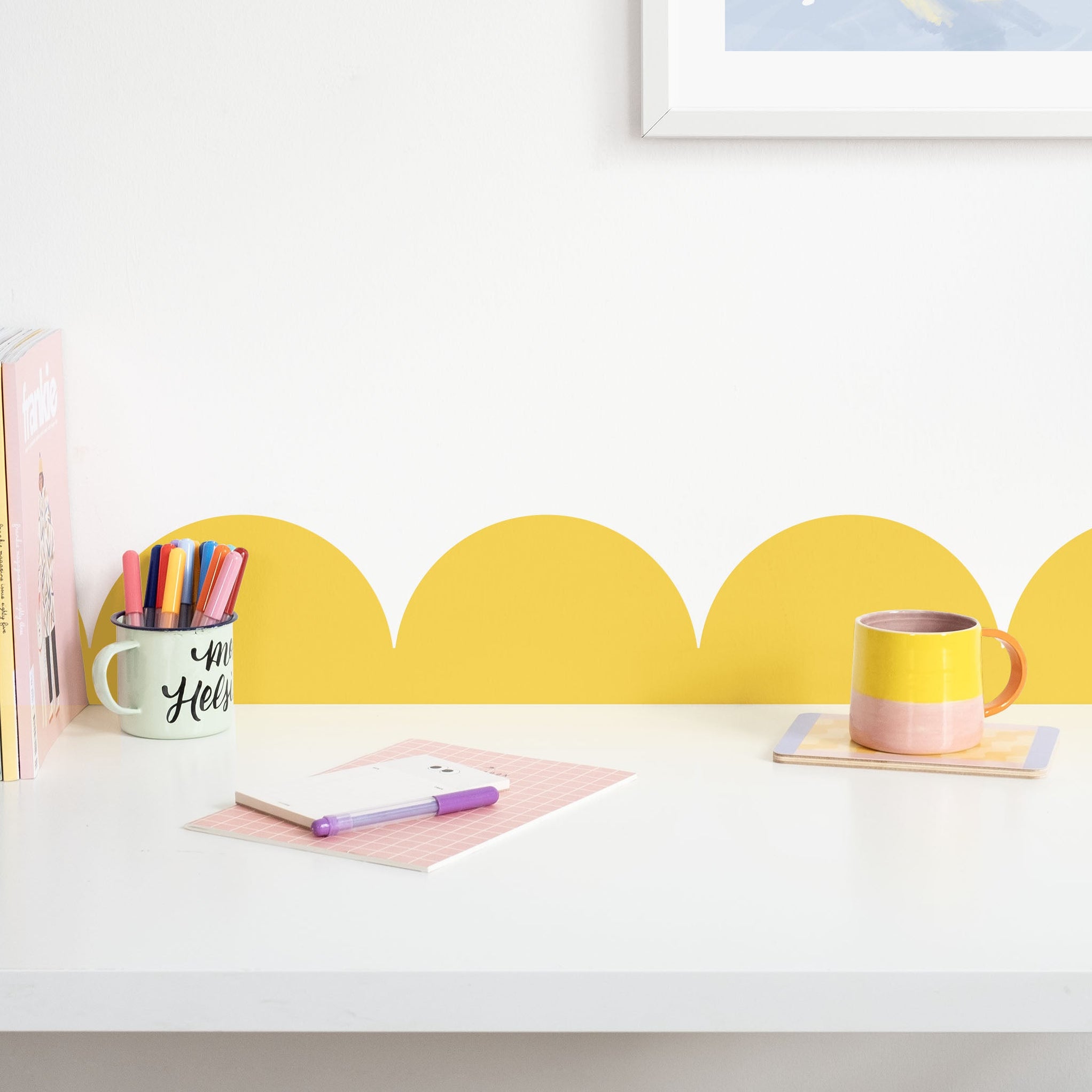 Large Scalloped Border Wallpaper, easy peel and stick scallops — Made ...