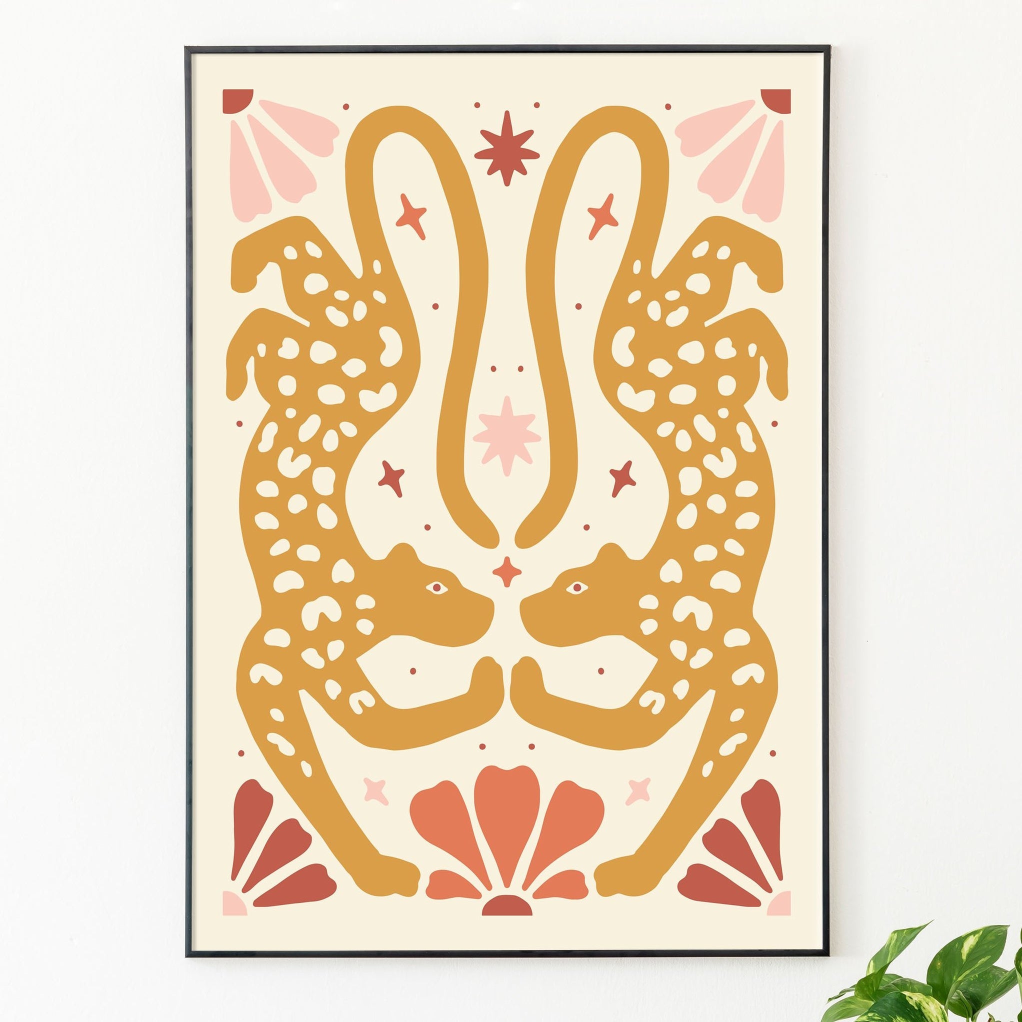 Leopard High-Five poster for kids and adult rooms — Made of Sundays