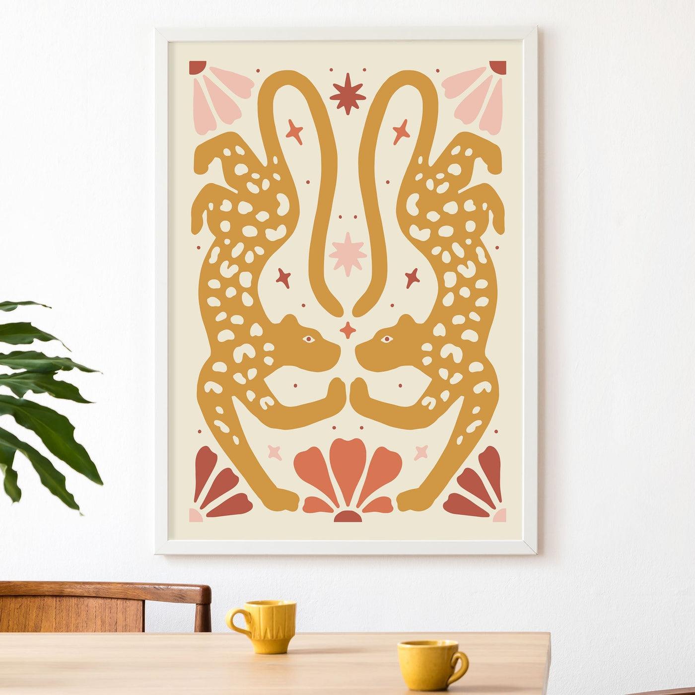 Leopard High-Five poster for kids and adult rooms — Made of Sundays