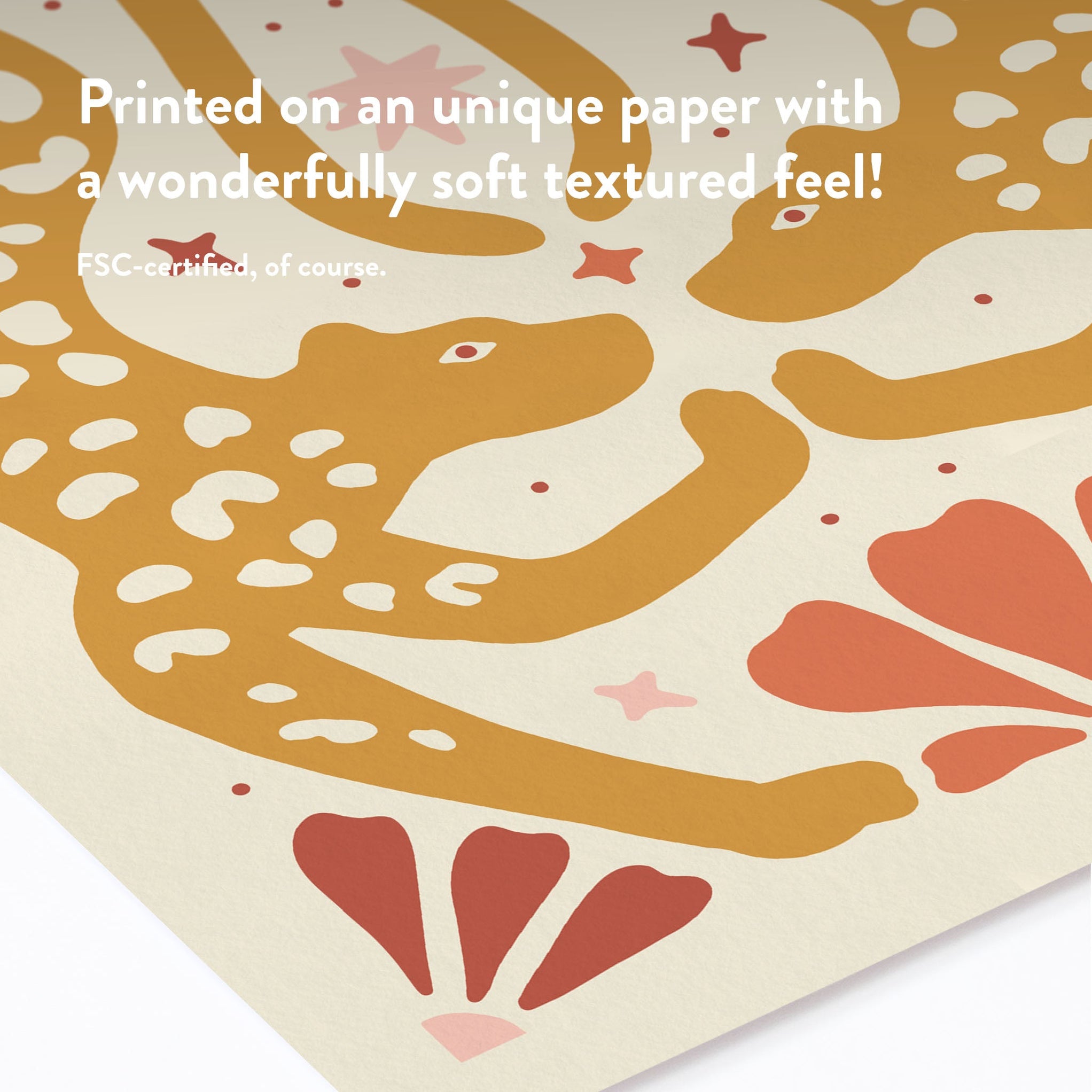 Leopard High-Five poster for kids and adult rooms — Made of Sundays