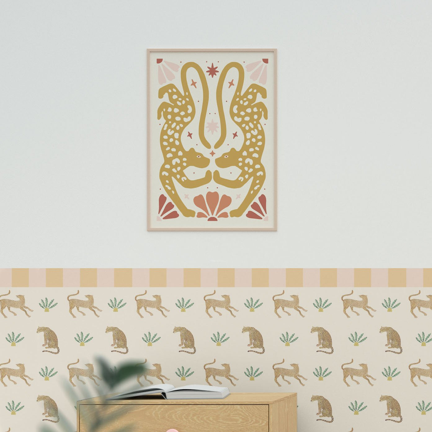 Leopard High-Five poster for kids and adult rooms — Made of Sundays