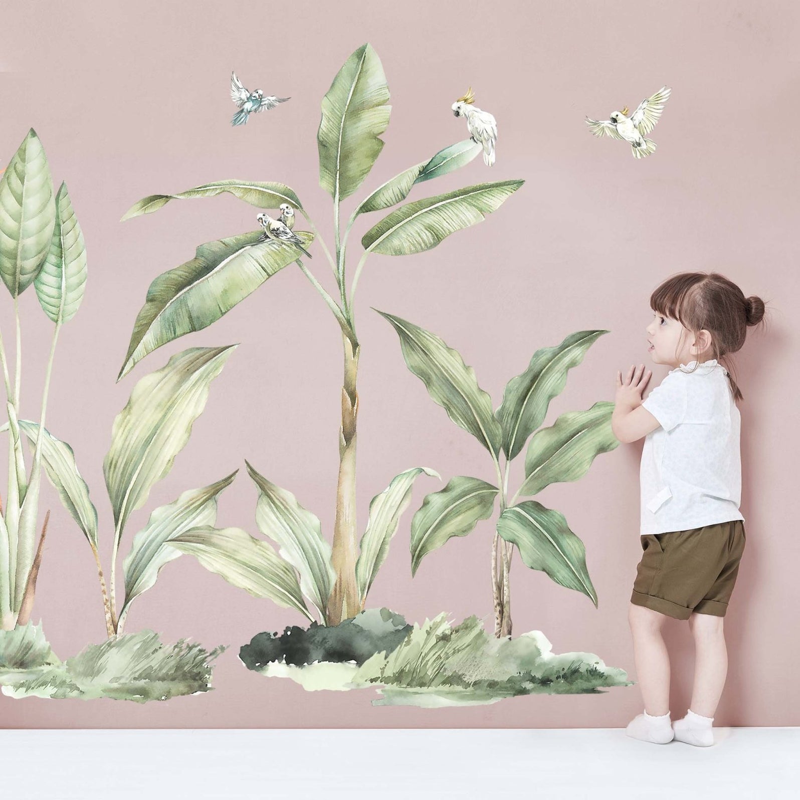 Tropical Jungle Plants Wall Stickers, plastic-free kids room decor ...