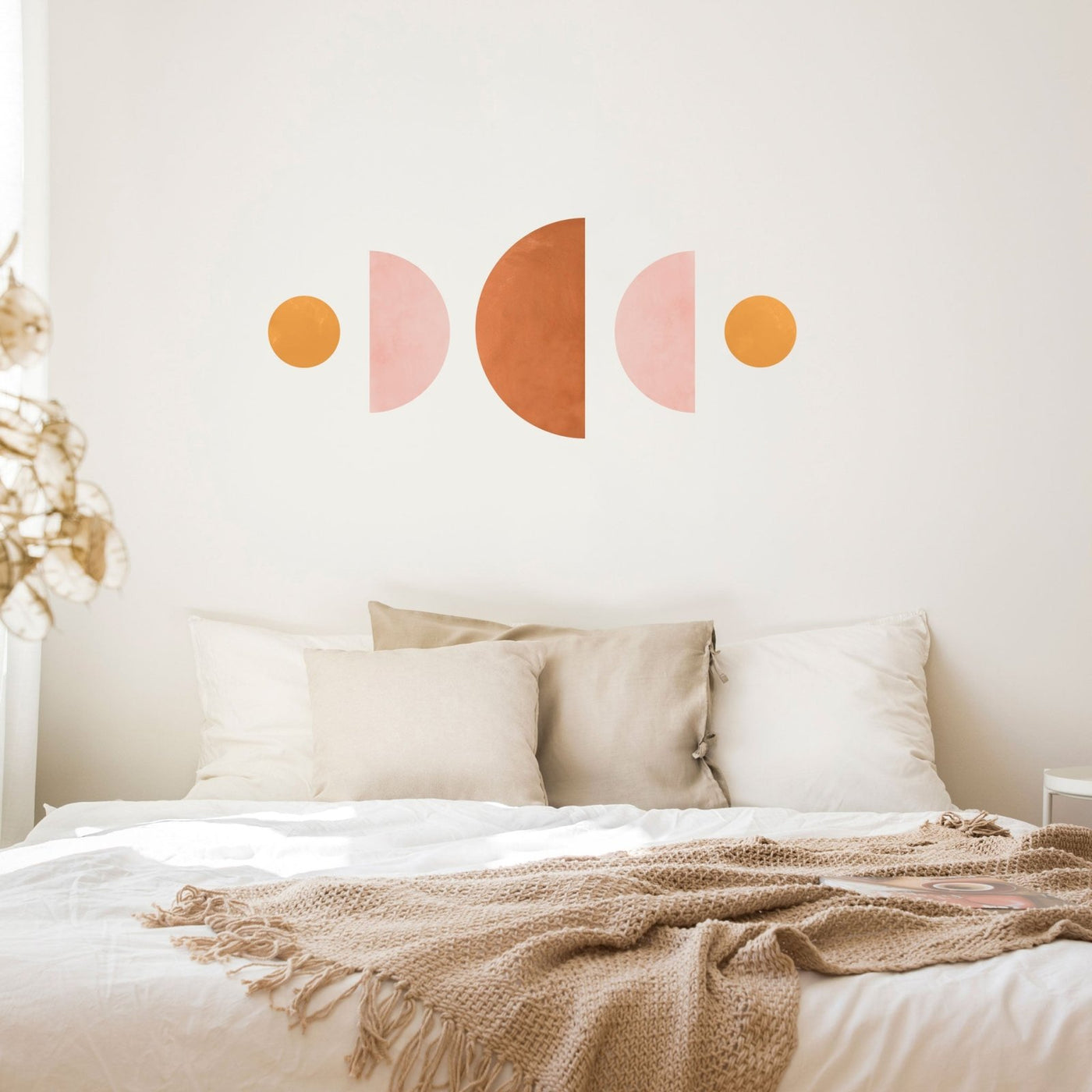Moon Phases Abstract Geometic wall stickers, plastic-free and removable ...