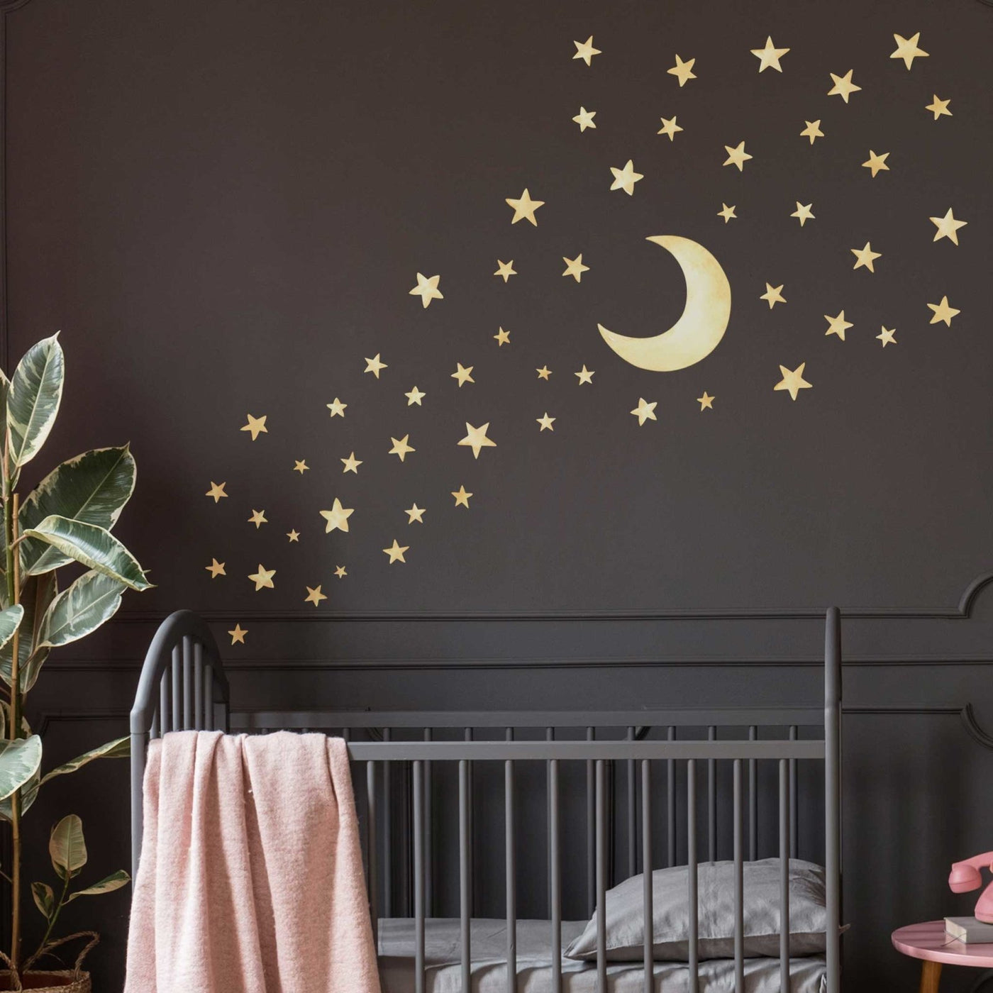 Moon and stars wall stickers for happy homes - plastic-free wall decals ...
