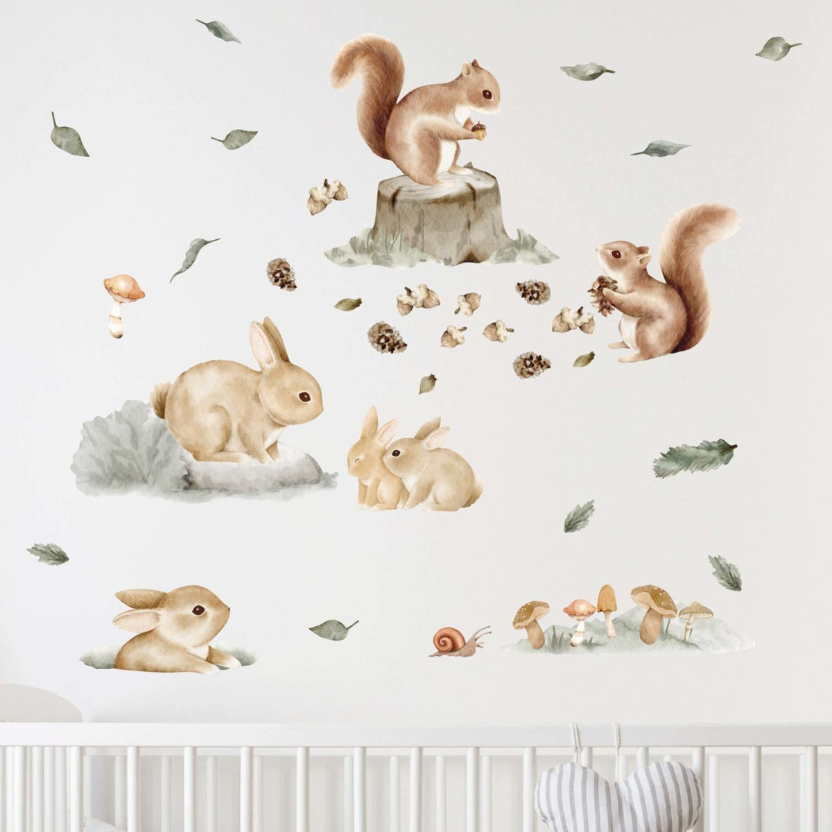 Nordic Forest Small Animals Wall Decals, plastic-free and easy to use ...