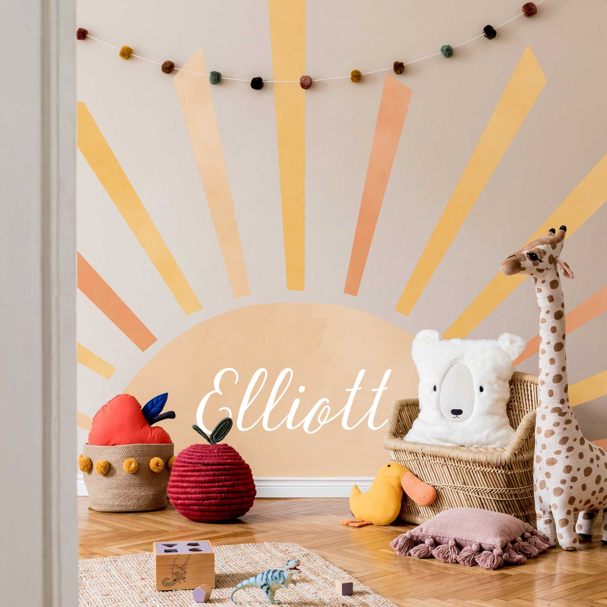 Personalised Big Rising Sun Wall Sticker for awesome kids' rooms — Made ...