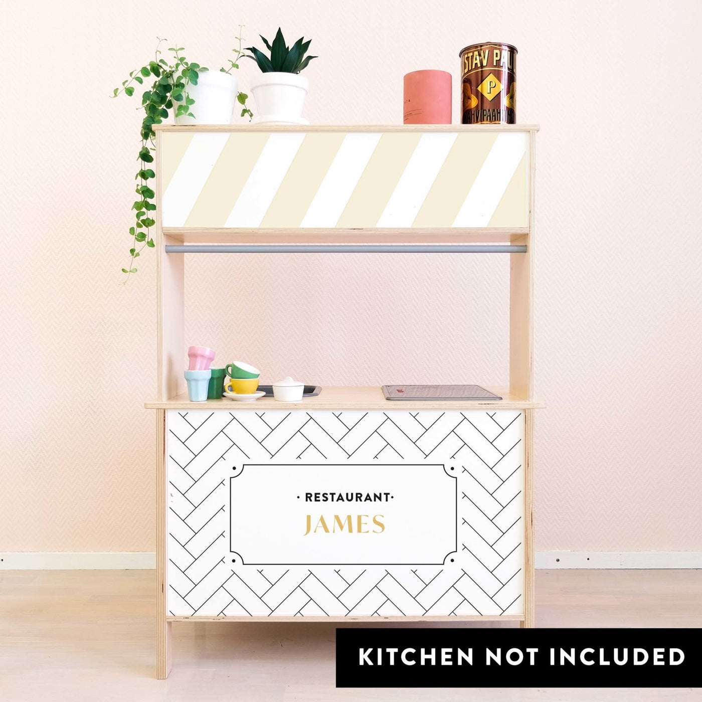 Ikea Duktig cafe hack stickers with your own text — Made of Sundays