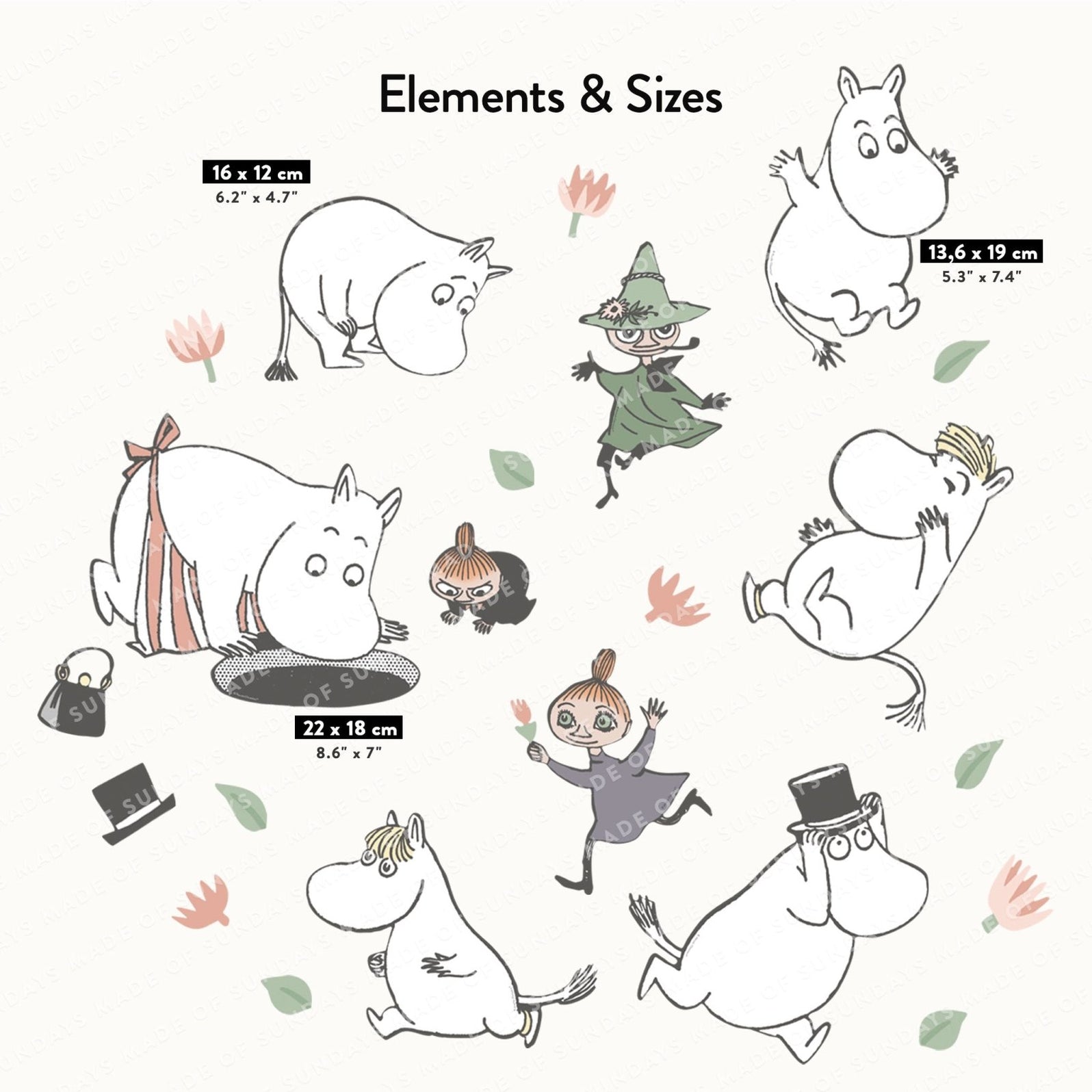 Playful Moomin Characters, Moomin decals for kids rooms — Made of Sundays