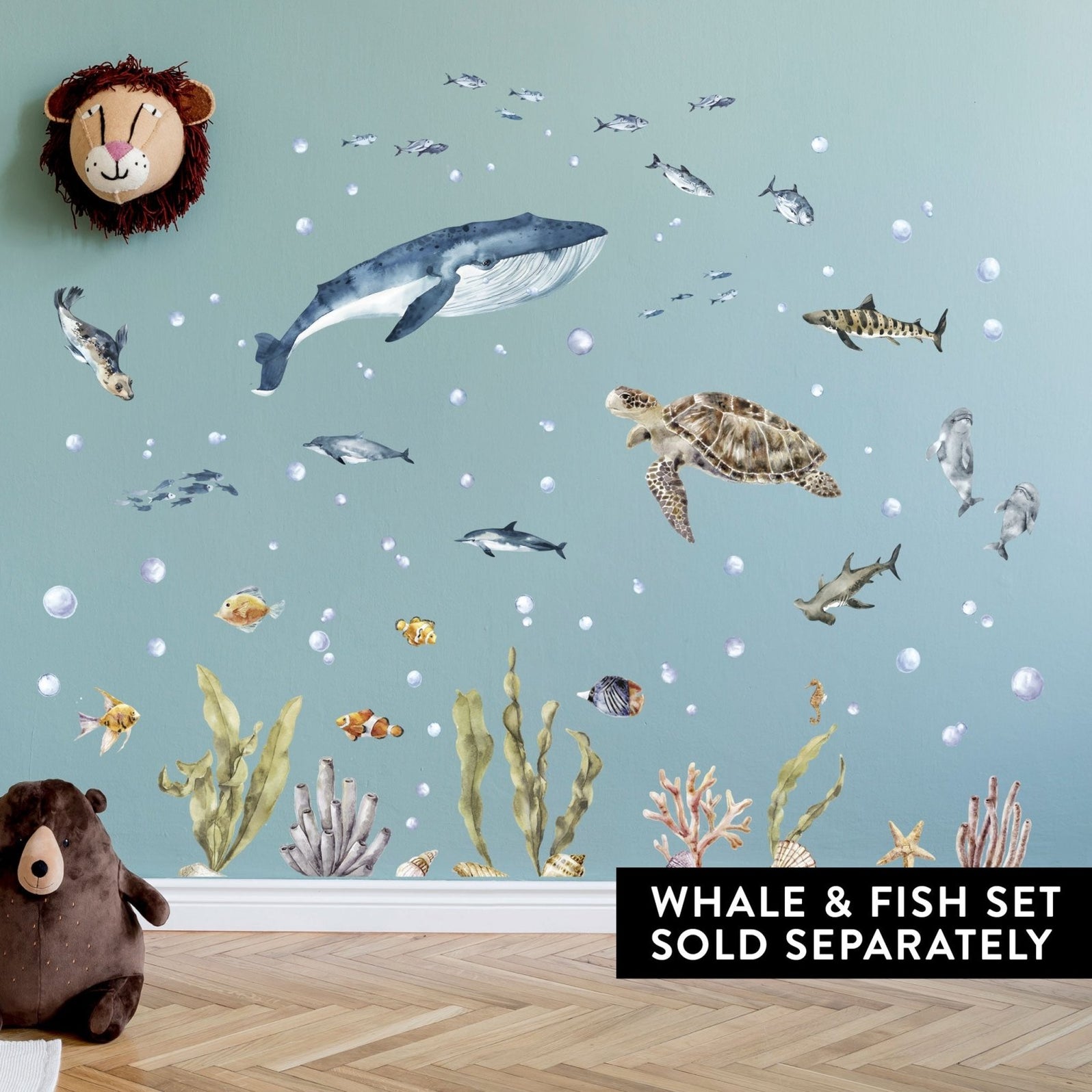 Beautiful watercolor Turtle, Sea Life wall stickers for kids rooms ...